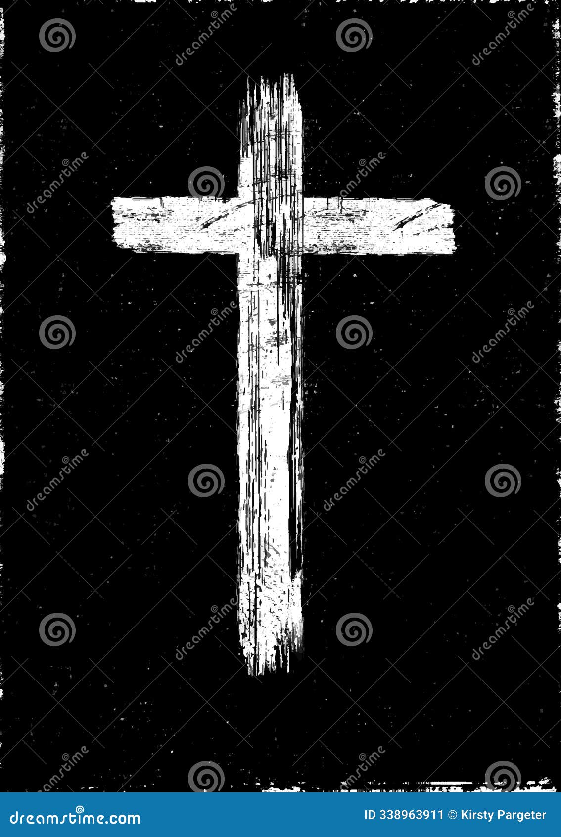 Grunge Style Minimal Christian Cross Design Stock Vector - Illustration ...