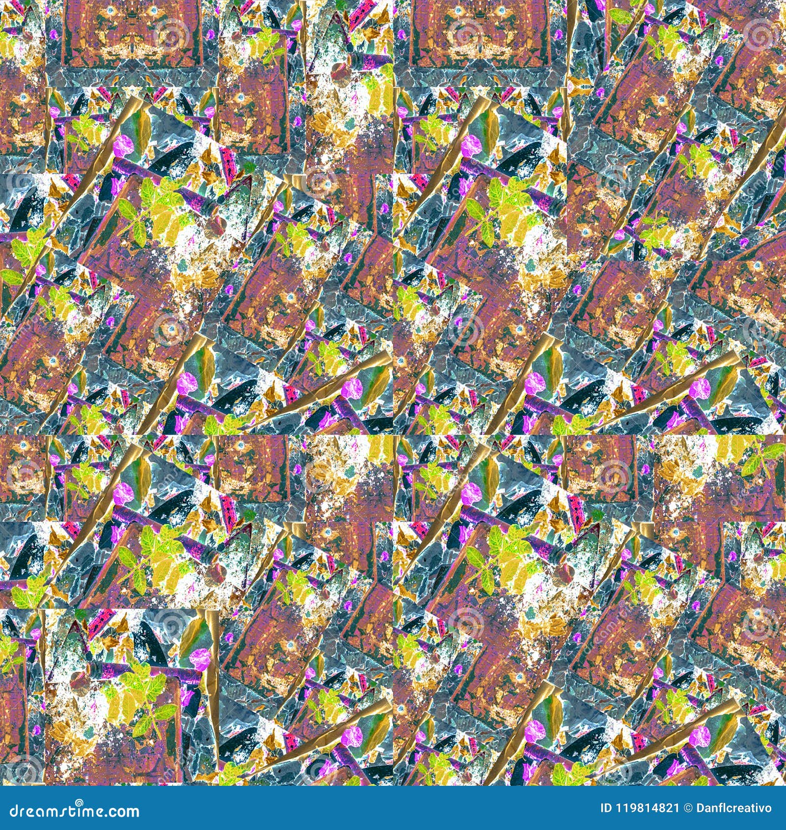 Multicolored Grunge Collage Stock Illustration - Illustration of ...