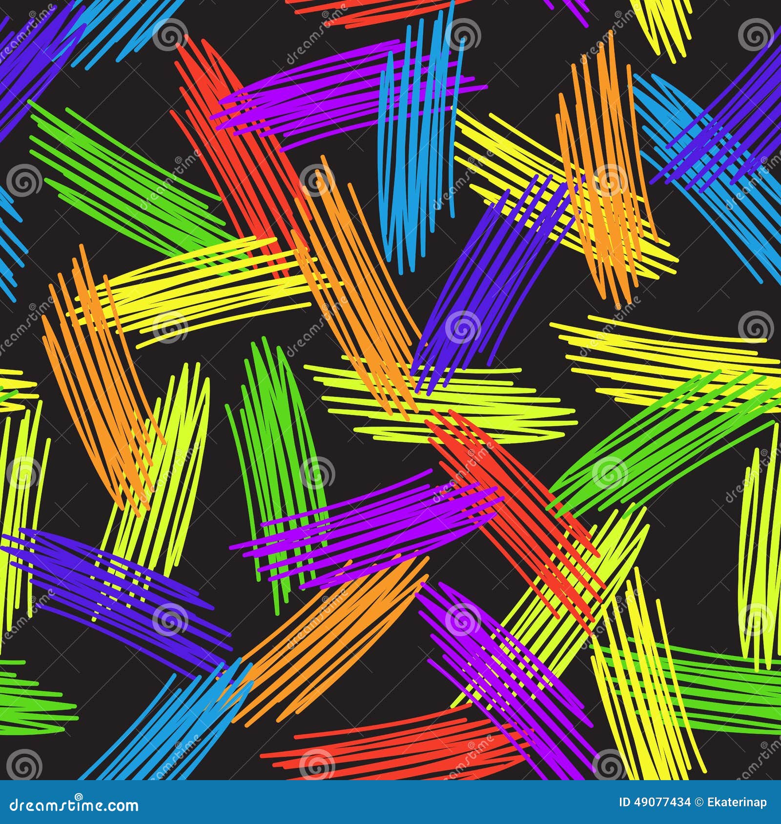 Abstract Grunge Texture Seamless Pattern Colorful Rainbow on Black ...