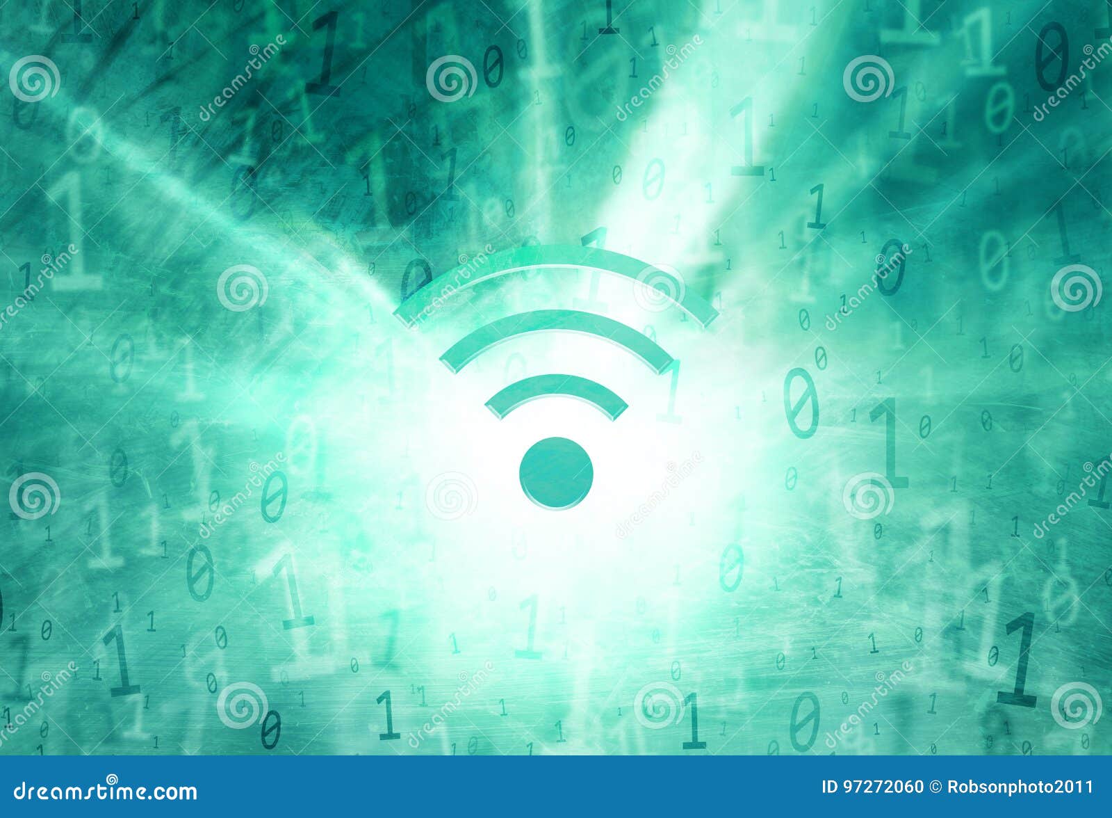 Abstract Grunge Wireless Symbol Background Stock Illustration ...