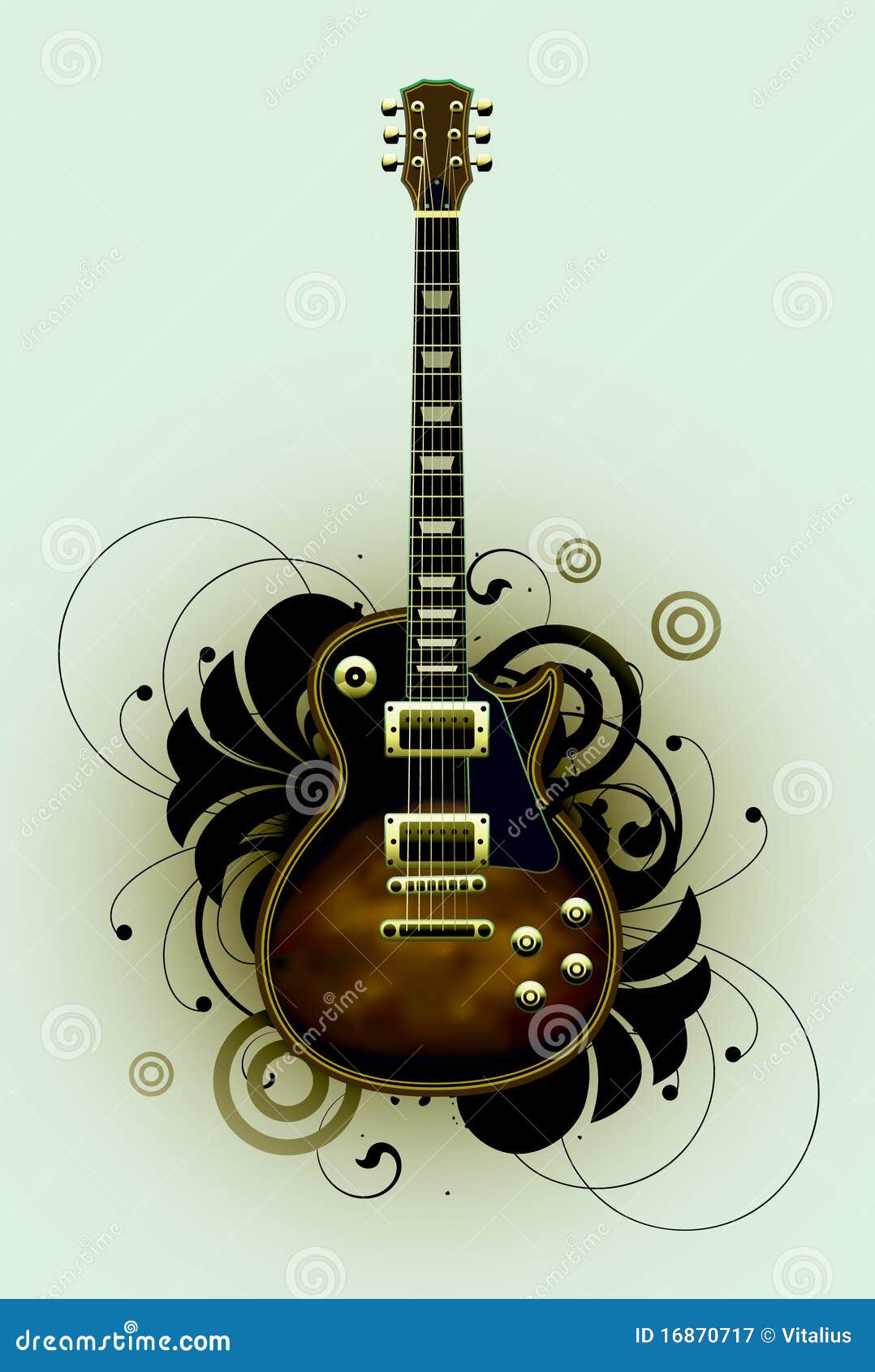Abstract with guitar stock vector. Illustration of shape - 16870717