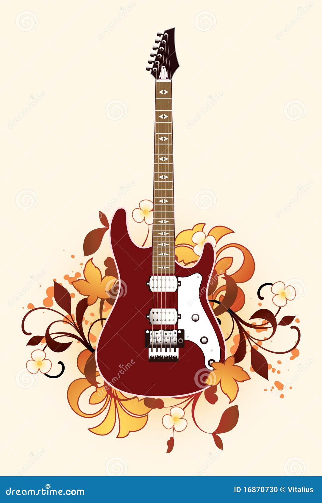 Abstract with guitar stock vector. Illustration of grunge - 16870730