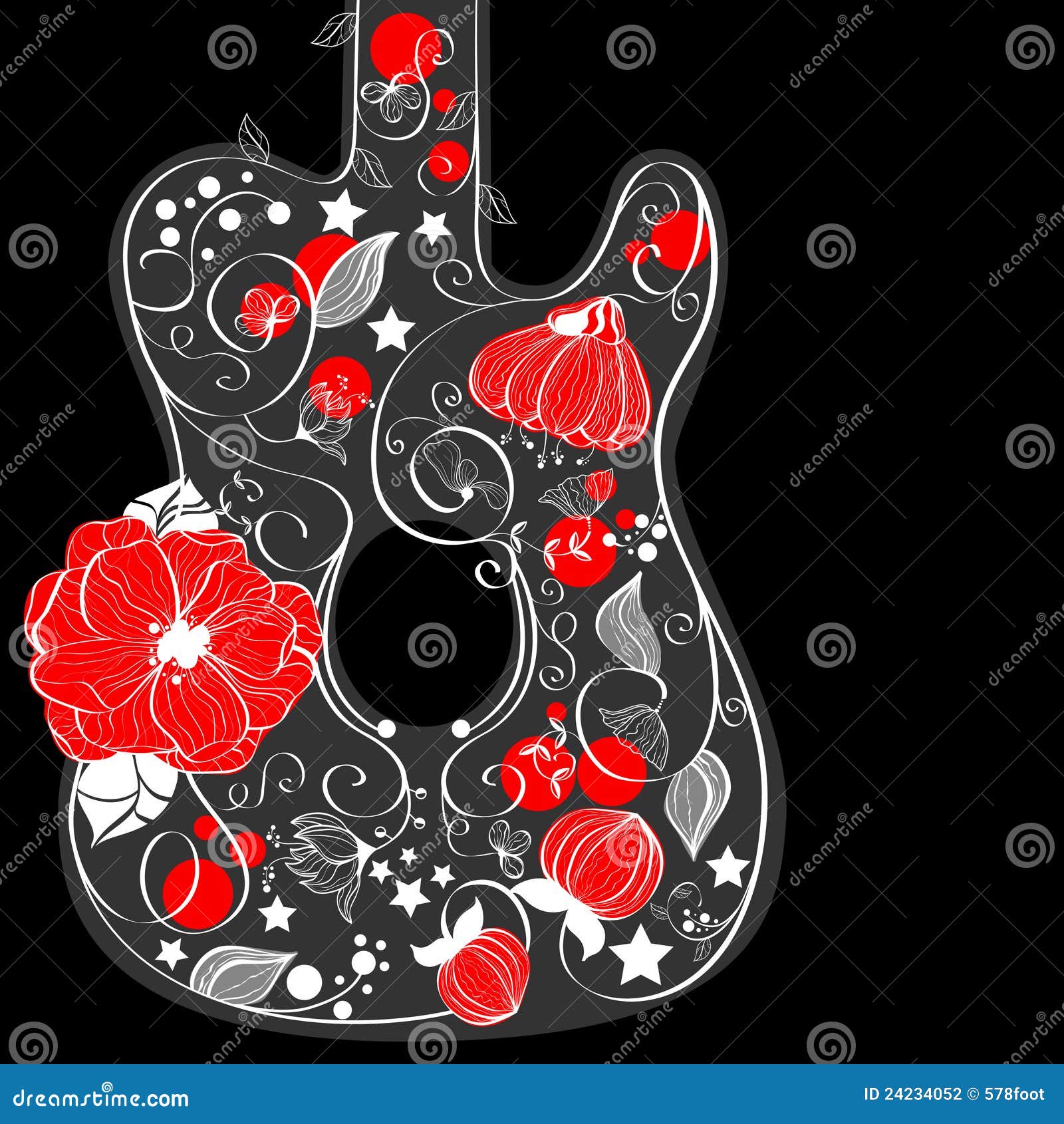 Abstract guitar stock vector. Illustration of cute, festival - 24234052