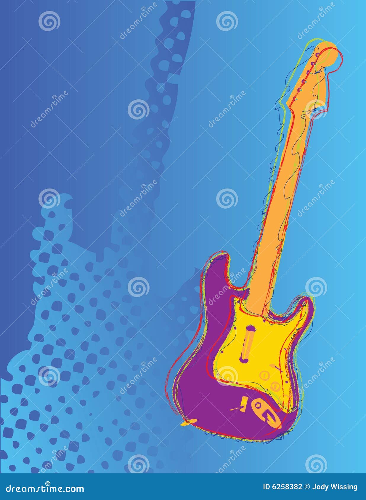 Abstract guitar stock vector. Illustration of chord, guitars - 6258382