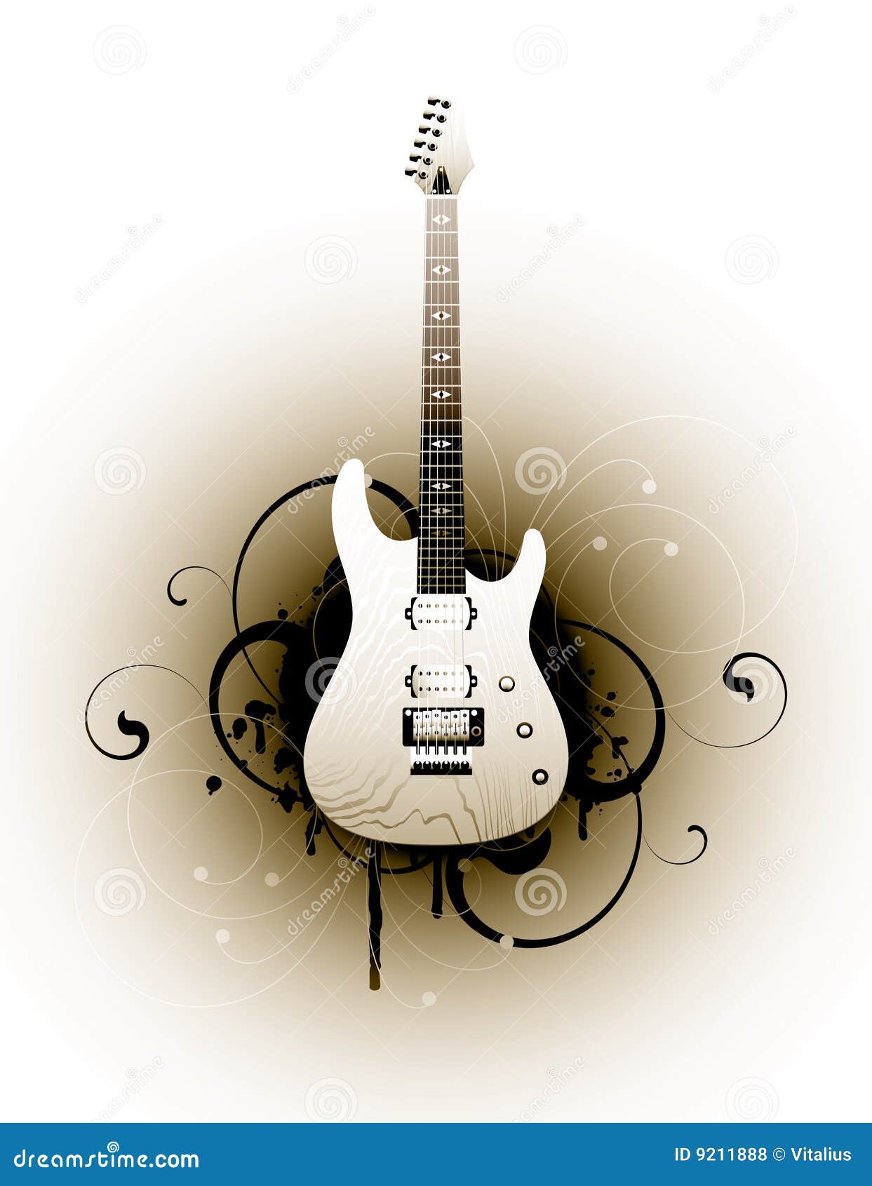 Abstract Guitar stock vector. Illustration of brown, abstract - 9211888