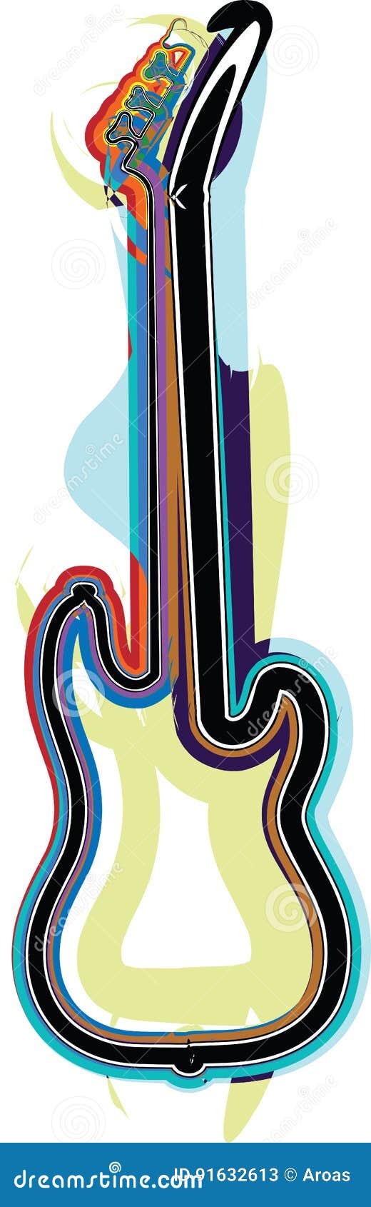 Abstract Guitar Illustration Stock Vector - Illustration of decorative ...