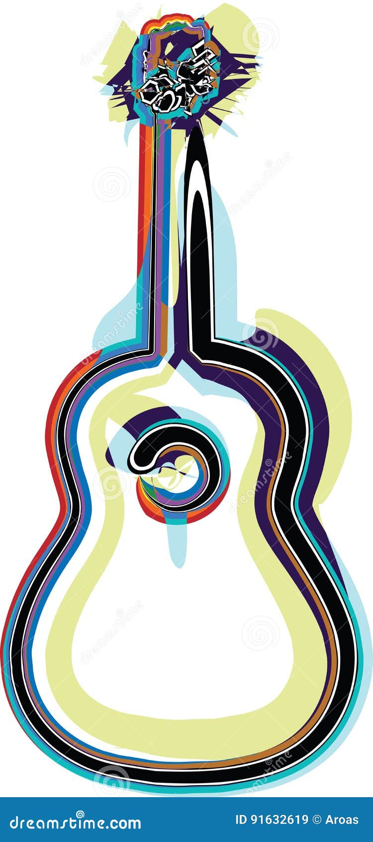 Abstract Guitar Illustration Stock Vector - Illustration of grunge ...