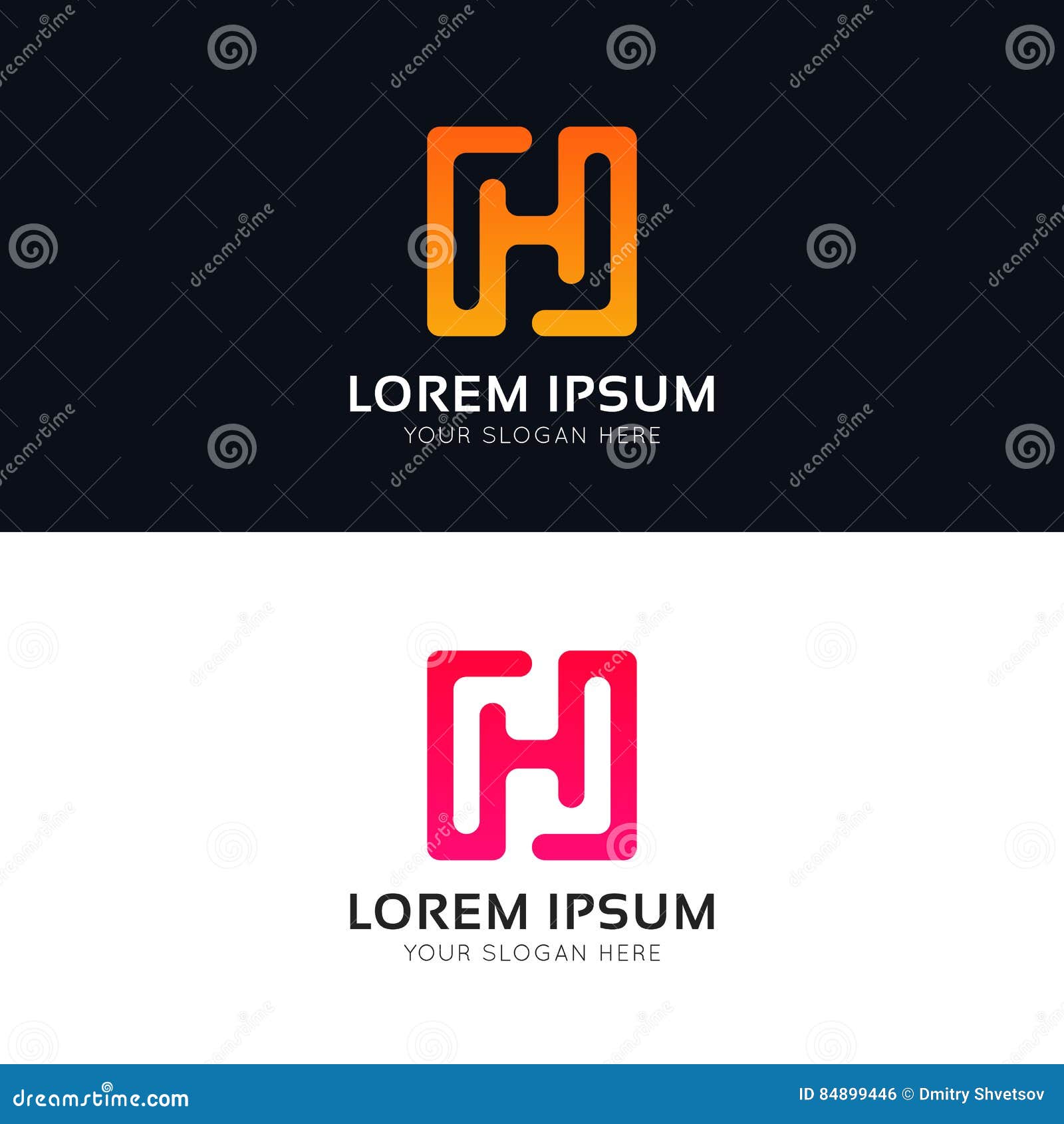 Abstract H Logo Clean Company Icon Sign Design Stock Illustration ...