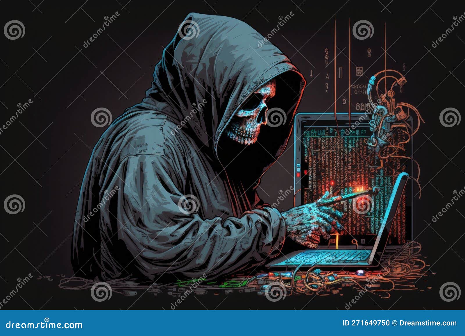 Abstract Hacker Concept Steals Information from Computers on the ...