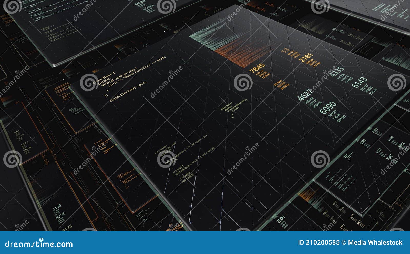 Abstract Hacker Screen With Cracking Password And Data Decryption Seamless Loop Animation