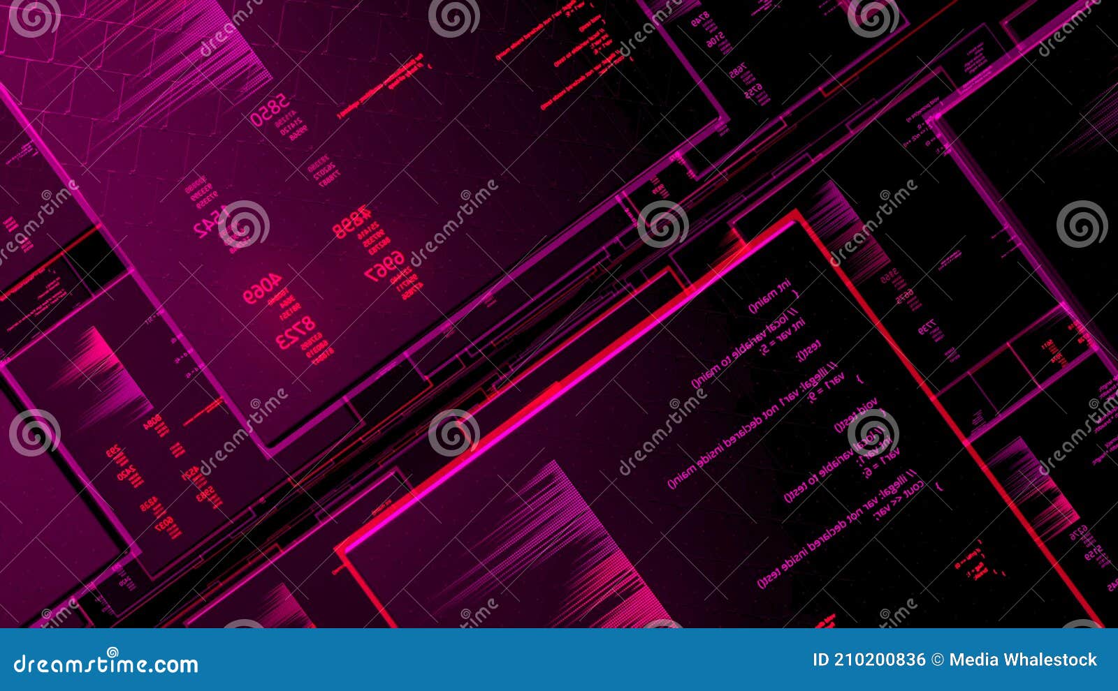 Abstract Hacker Screen With Cracking Password And Data Decryption Seamless Loop Animation
