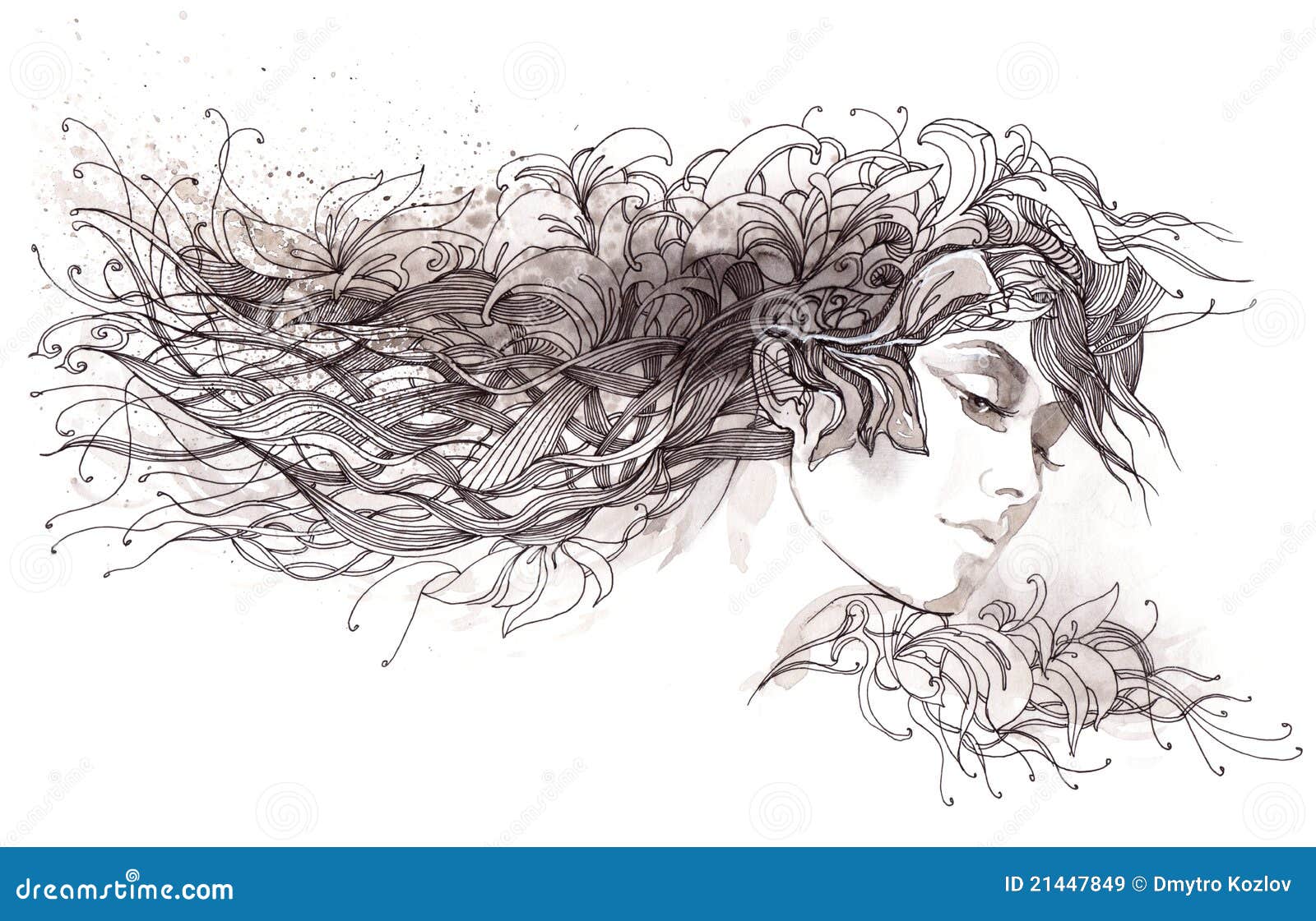 Abstract hair stock illustration. Illustration of aromatherapy - 21447849