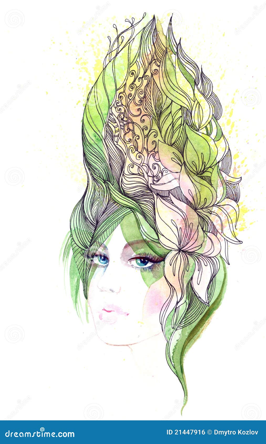 Abstract hair stock illustration. Illustration of happiness - 21447916