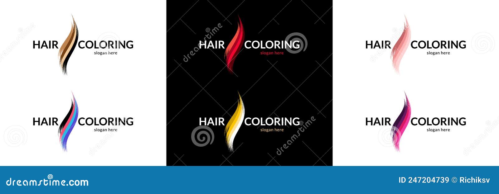 Abstract Hair Coloring Logo Stock Vector - Illustration of identity ...