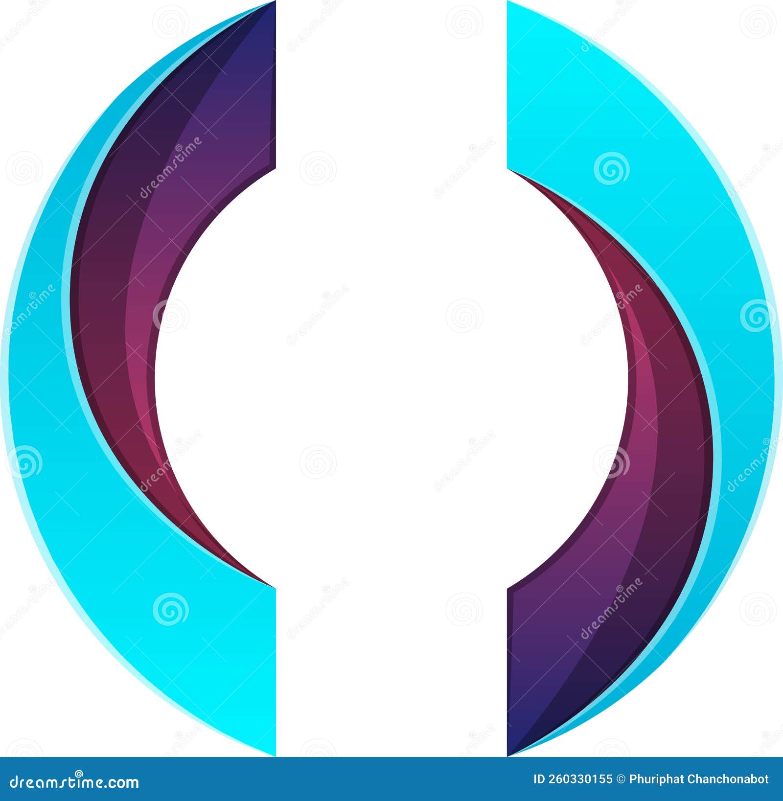 Abstract Half Circle Logo Illustration in Trendy and Minimal Style ...