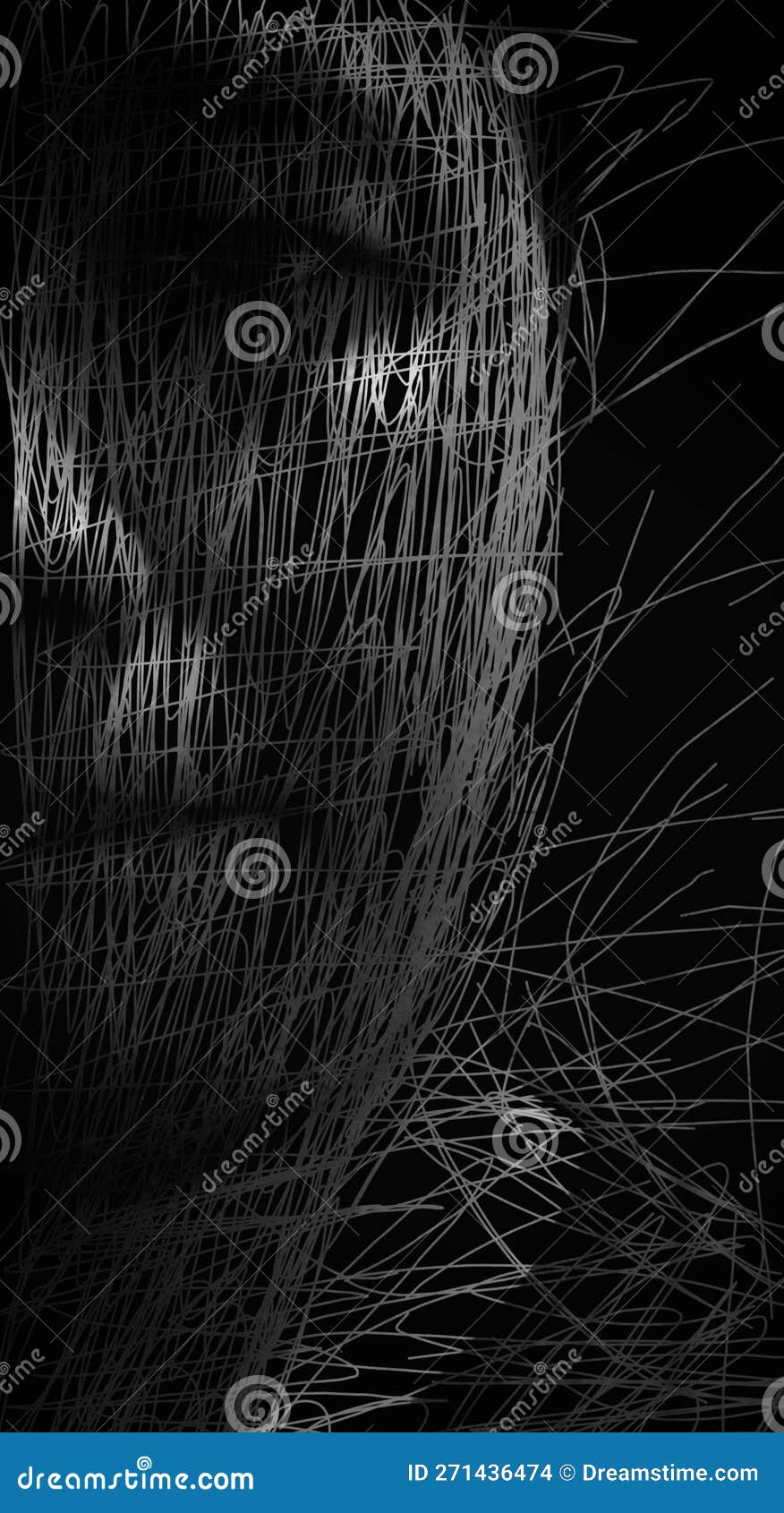Abstract Half Face in Black Background Stock Illustration ...