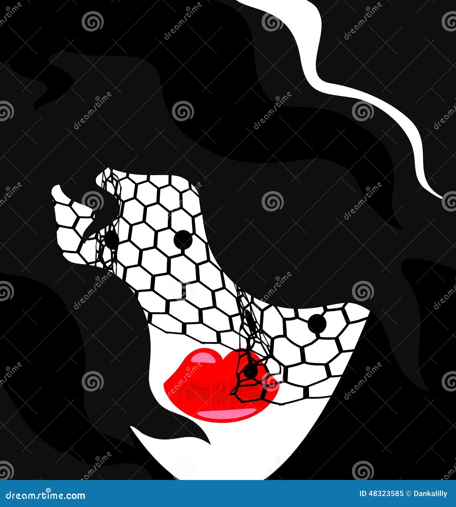 Abstract half face stock vector. Illustration of scarlet - 48323585