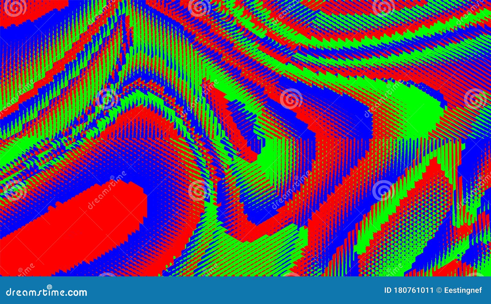 Abstract Halftone Background. Red Green Blue Color Backdrop with Lines ...