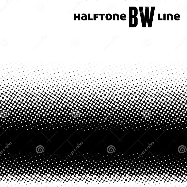 Simple Halftone Black and White Pattern with Stripe. Vector Graphics ...