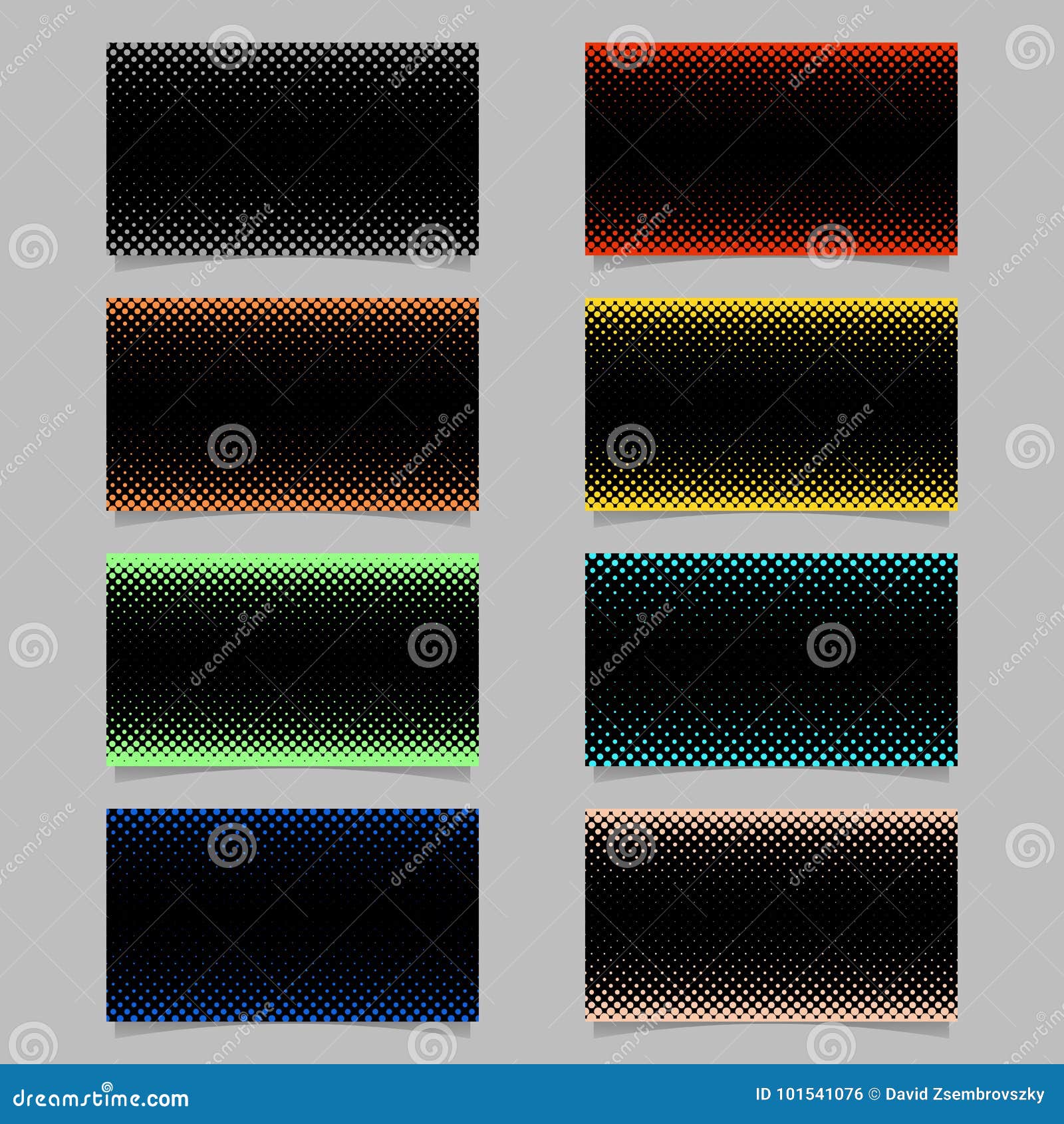 Abstract Halftone Circle Pattern Business Card Background Template ...