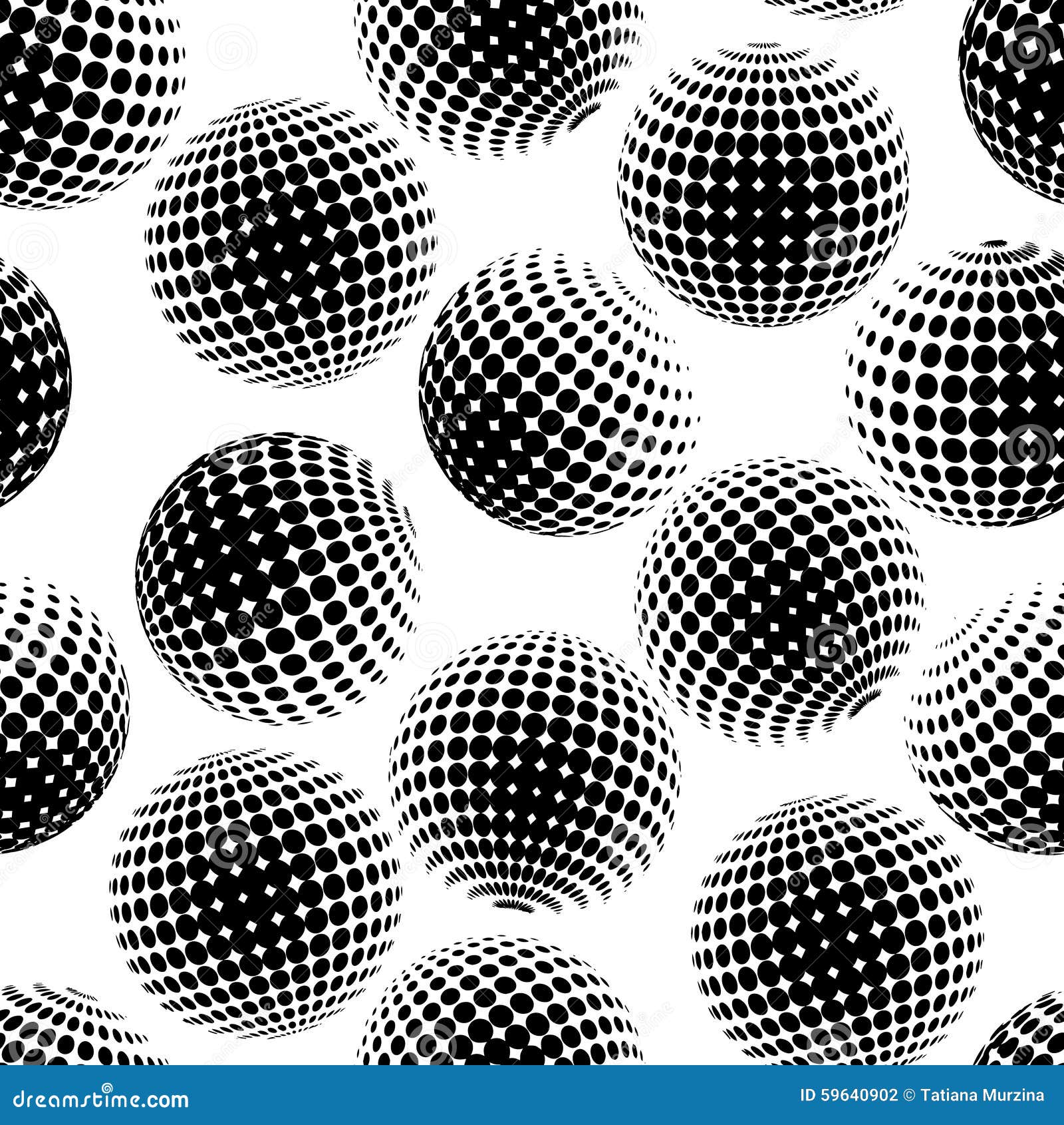 Abstract Halftone Circle Seamless Pattern. Stock Illustration ...