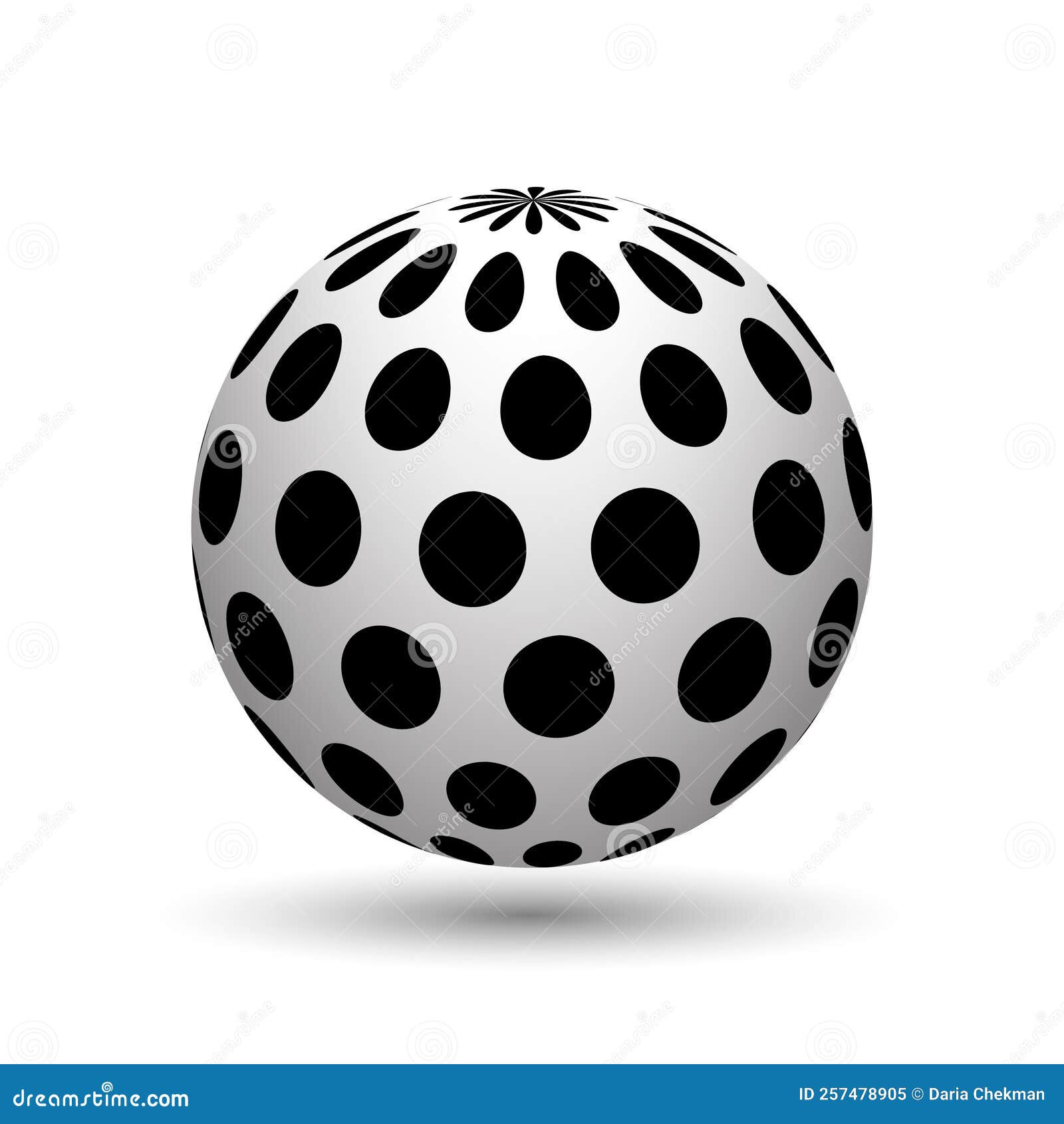 Abstract Halftone 3d Sphere, Realistic 3d Printed Ball Stock Vector ...