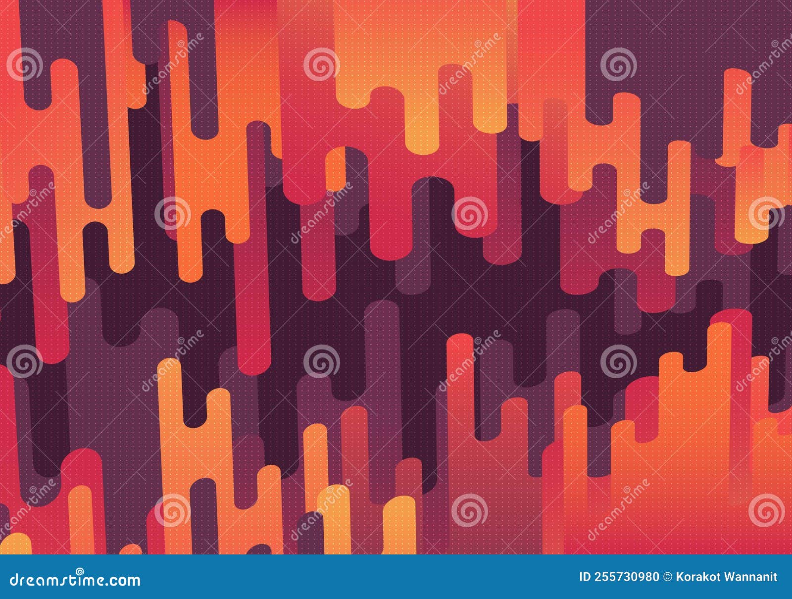 Abstract Halftone Design Decorative with Doodle Artwork Rounded Lines ...