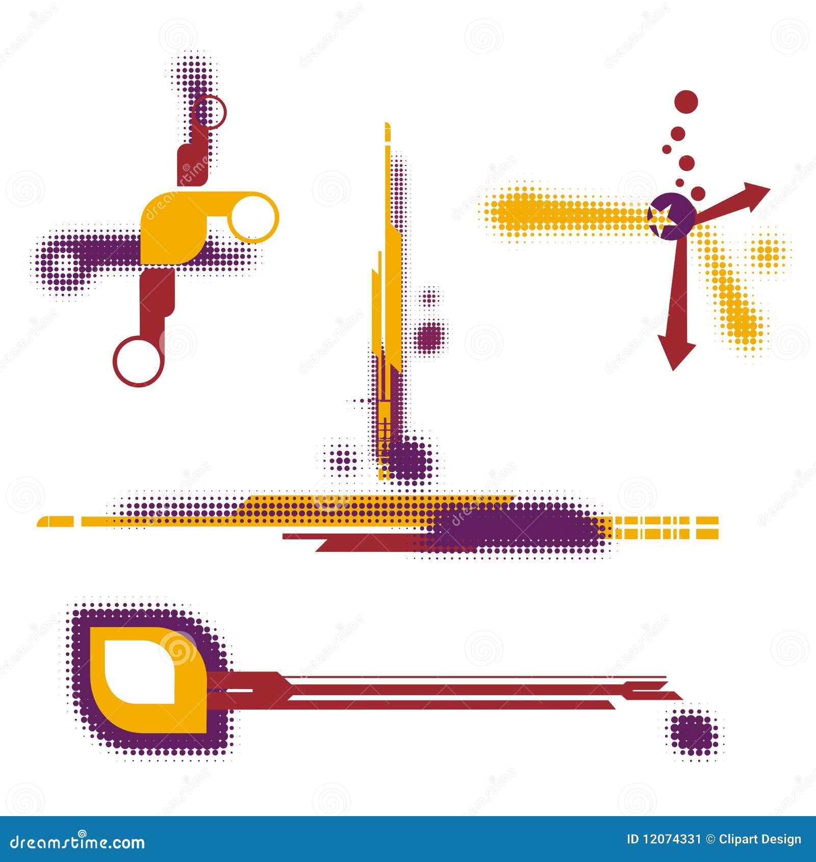 Abstract Halftone Design Elements Stock Illustration - Illustration of ...