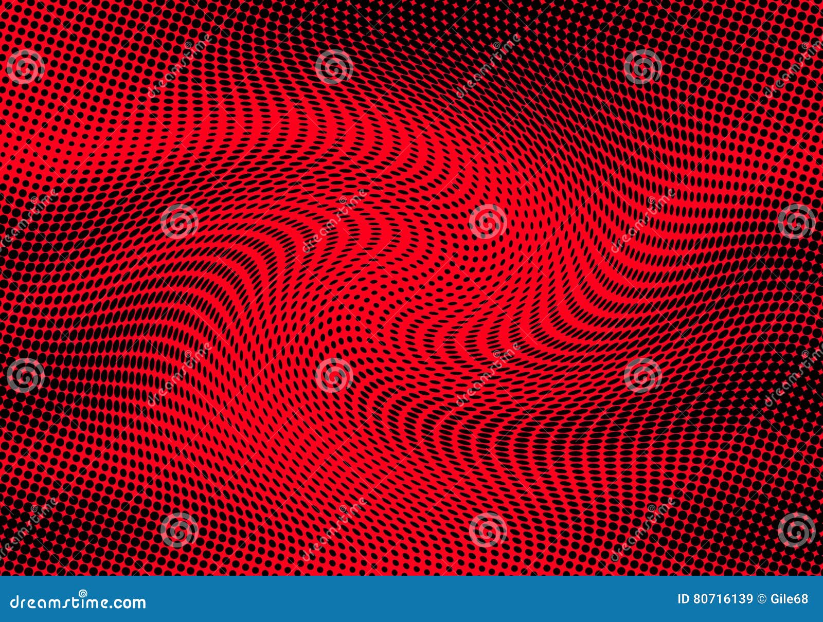 Abstract Halftone Dots Background in Red Colors Stock Illustration ...