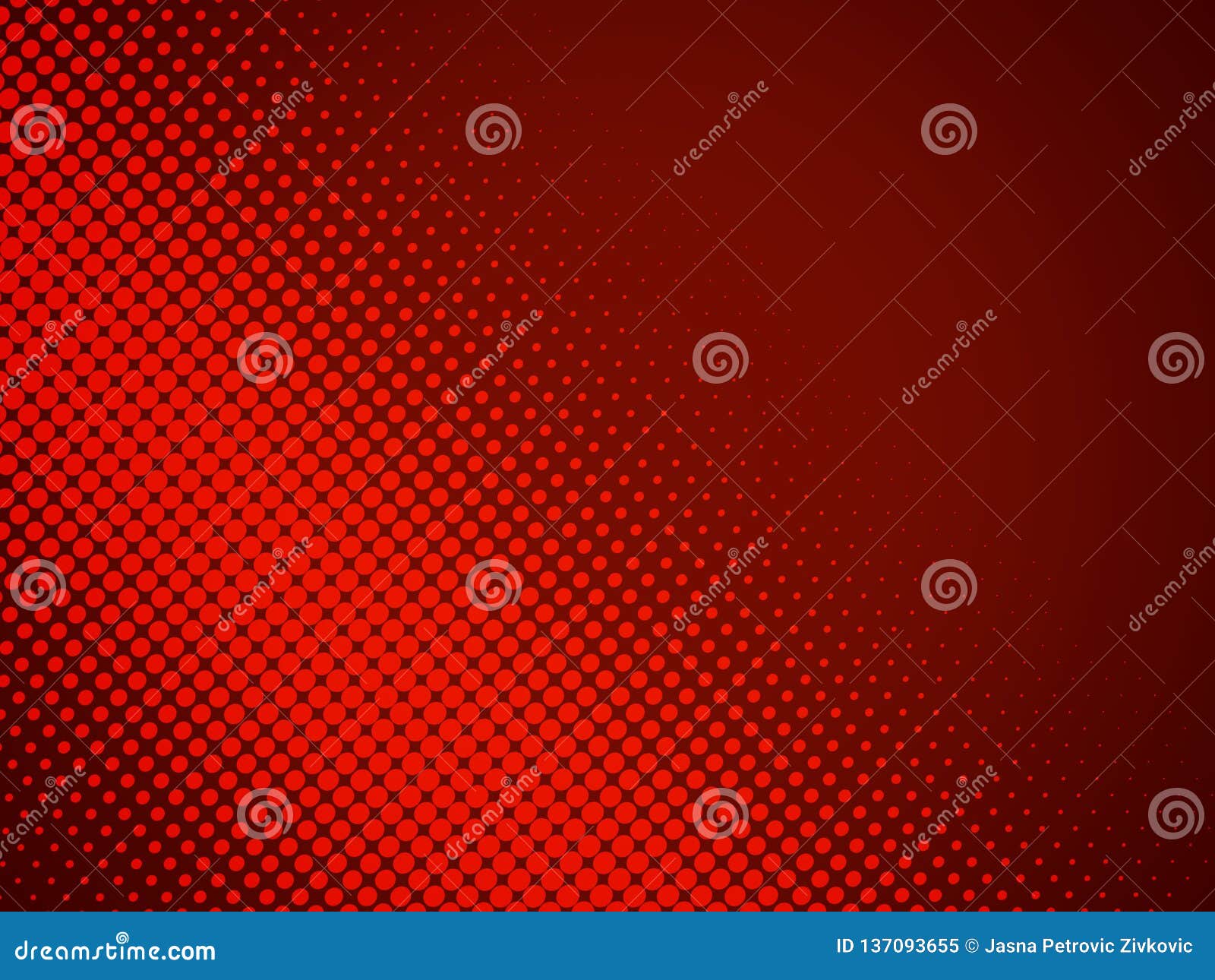 Abstract Halftone Dots Red Gradient Background Stock Illustration ...