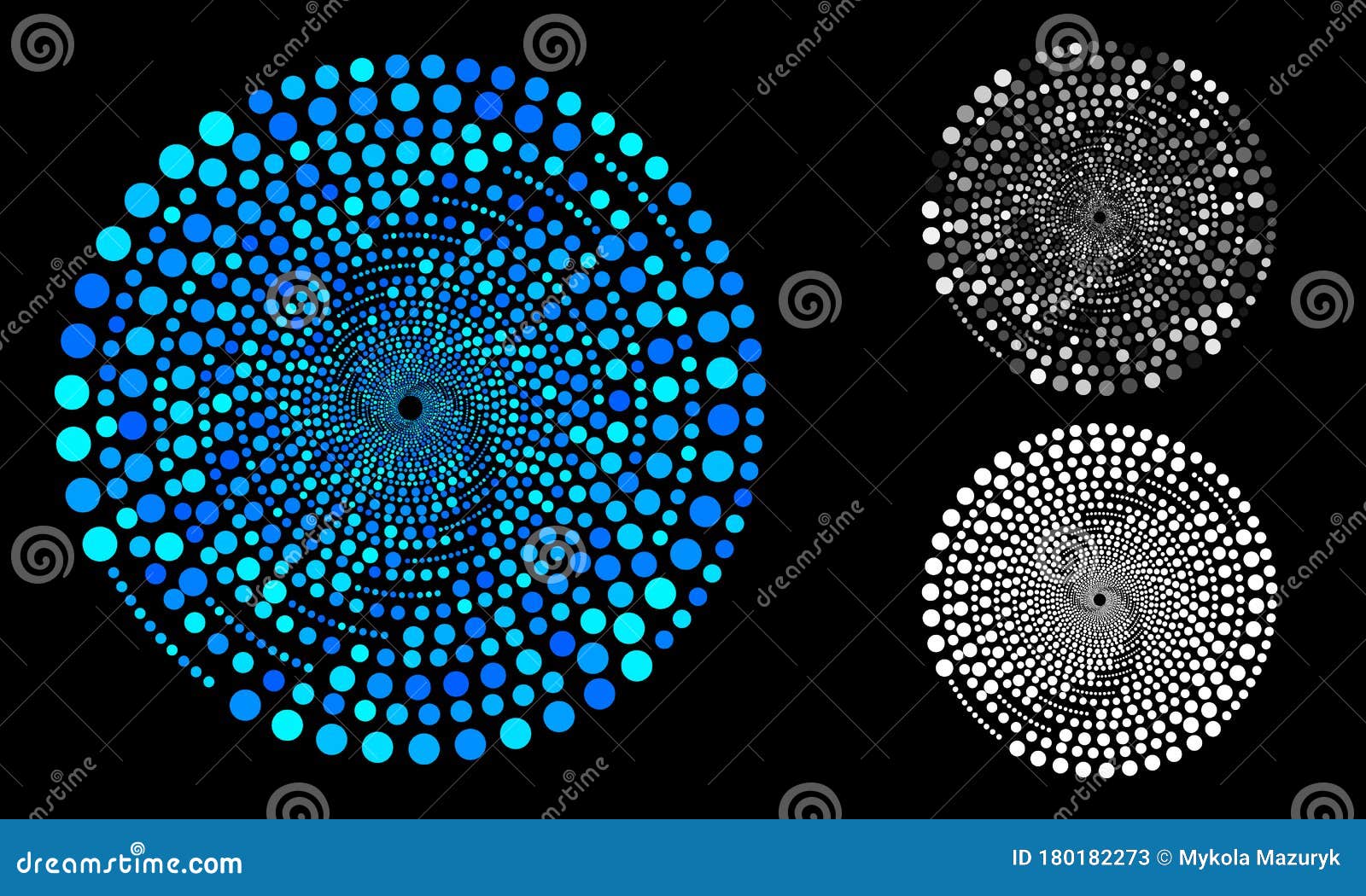 Abstract Halftone Dotted Background. Circles with Dots Random Colors ...
