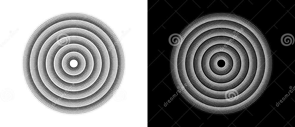 Abstract Halftone Dotted Circles Advertising Background. Ripple Optical ...