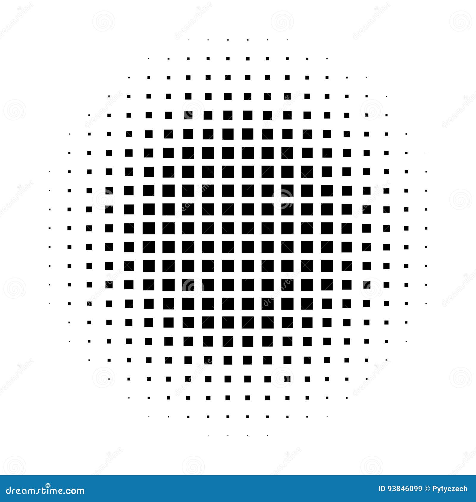 Abstract Halftone Gradient Background Circle of Squares in Linear ...