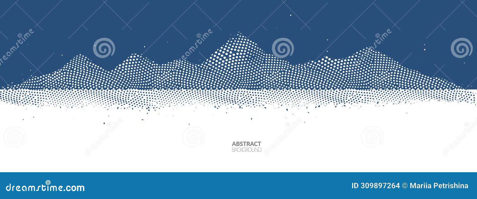 Abstract Halftone Mountain Vector Background. Dot Grain Texture Rocky ...