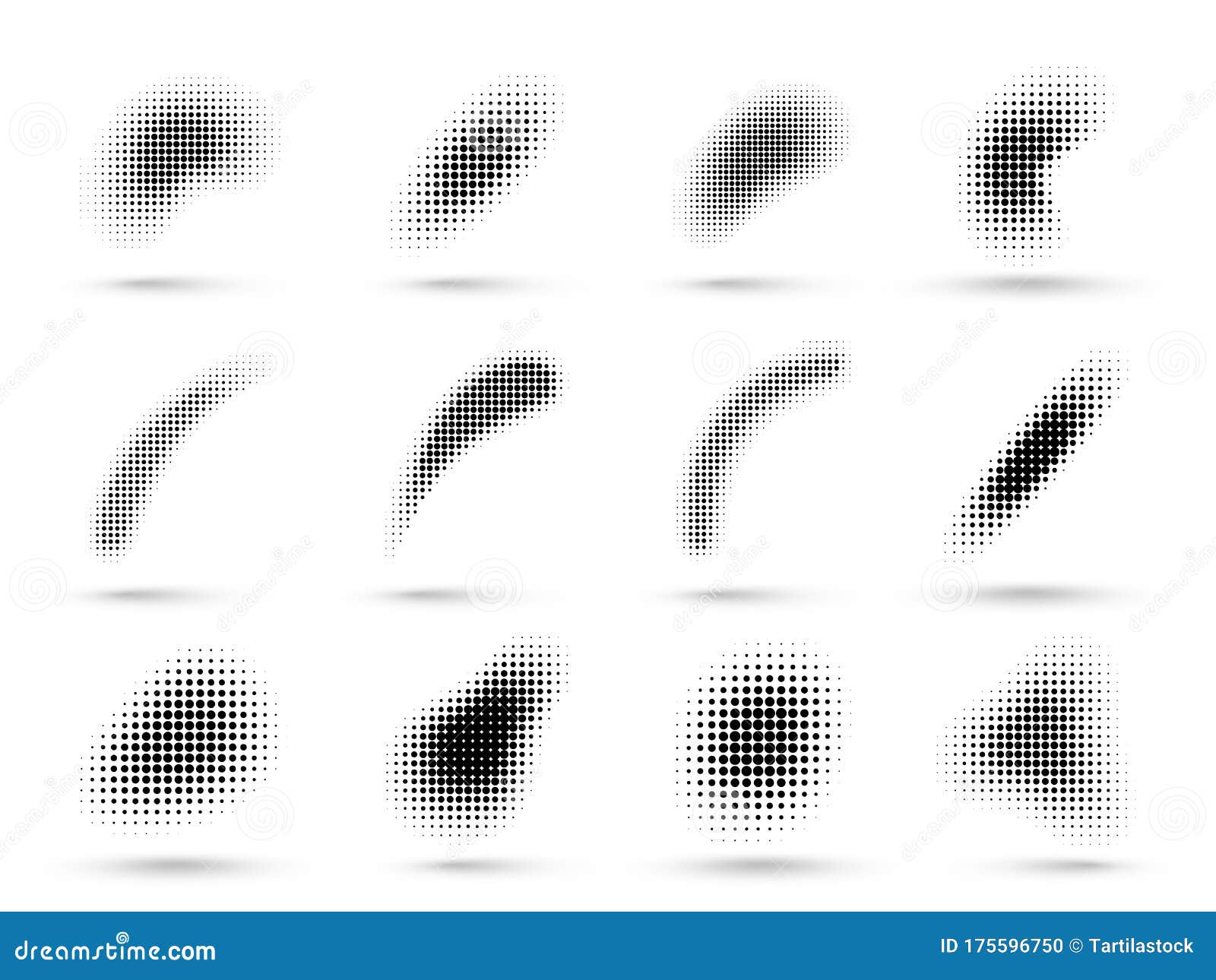 Abstract Halftone Shapes. Liquid Shape with Dotted Halftones Gradient ...