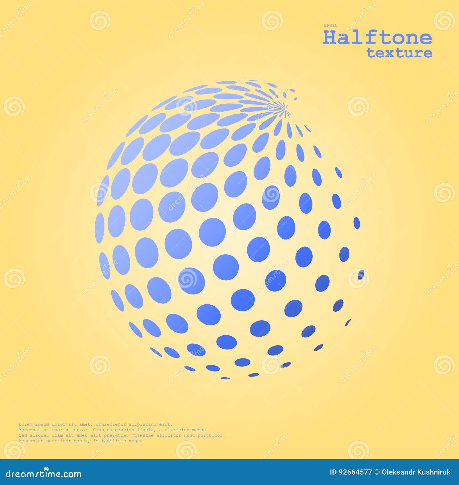 Abstract Halftone Sphere In Blue Color And Complement Color Background ... Abstract Halftone Sphere In Blue Color And Complement Color Background ...