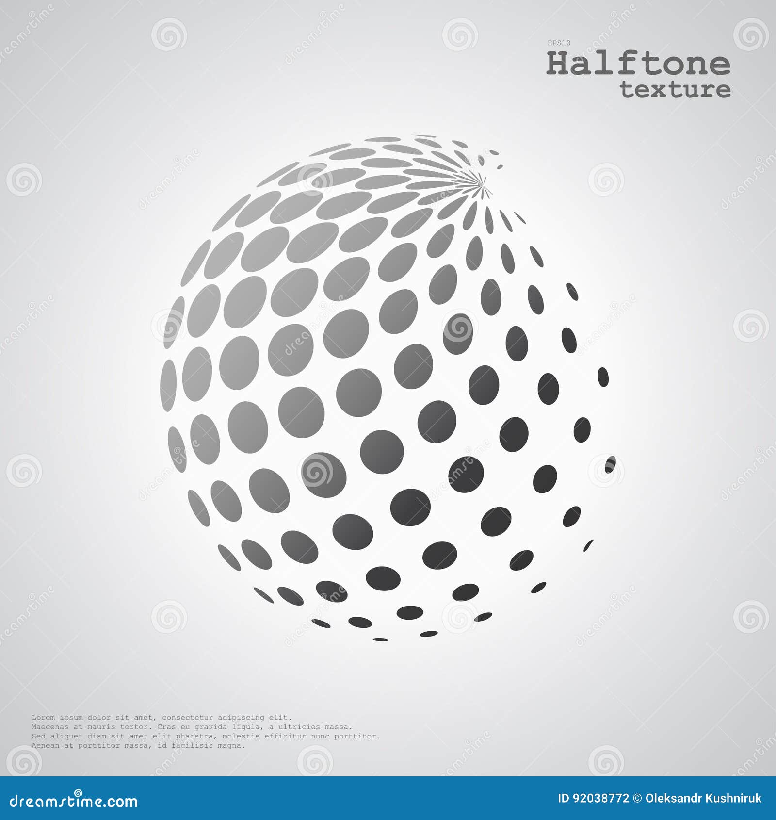 Abstract Halftone Sphere in Grayscale Color Stock Vector - Illustration ...