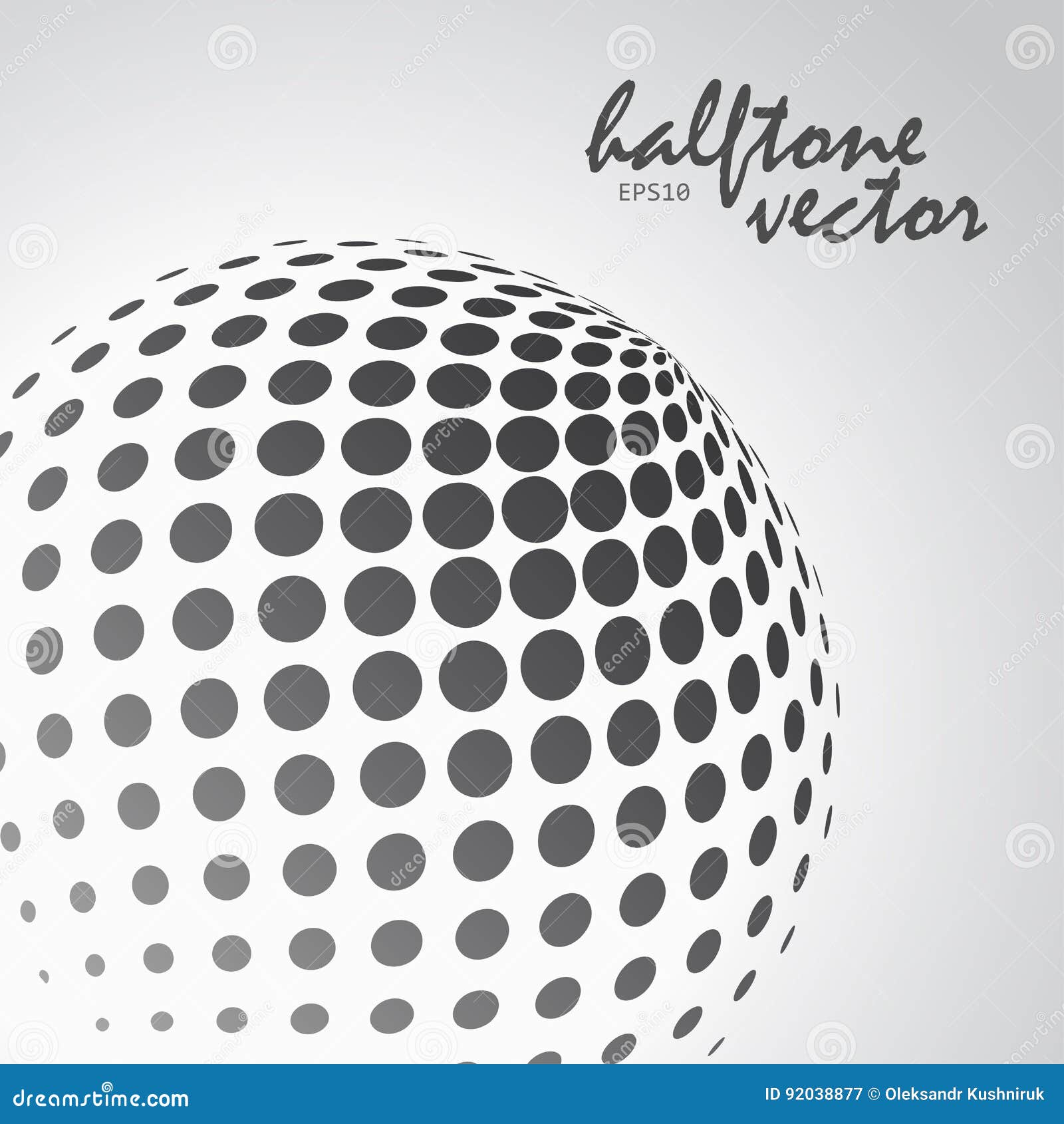 Abstract Halftone Sphere in Grayscale Color Stock Vector - Illustration ...