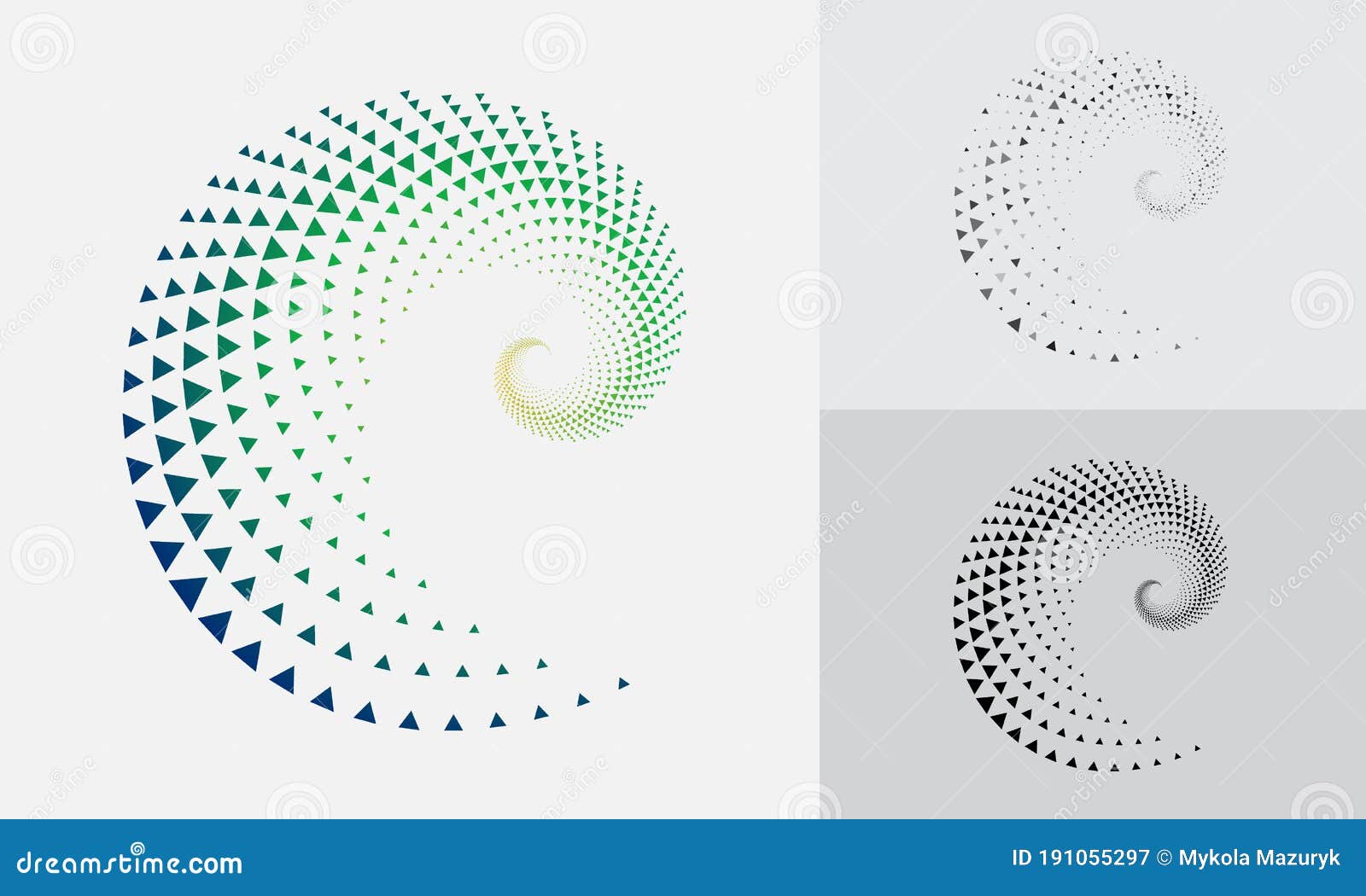 Abstract Halftone Swirl Pattern in Differents Color Stock Vector ...