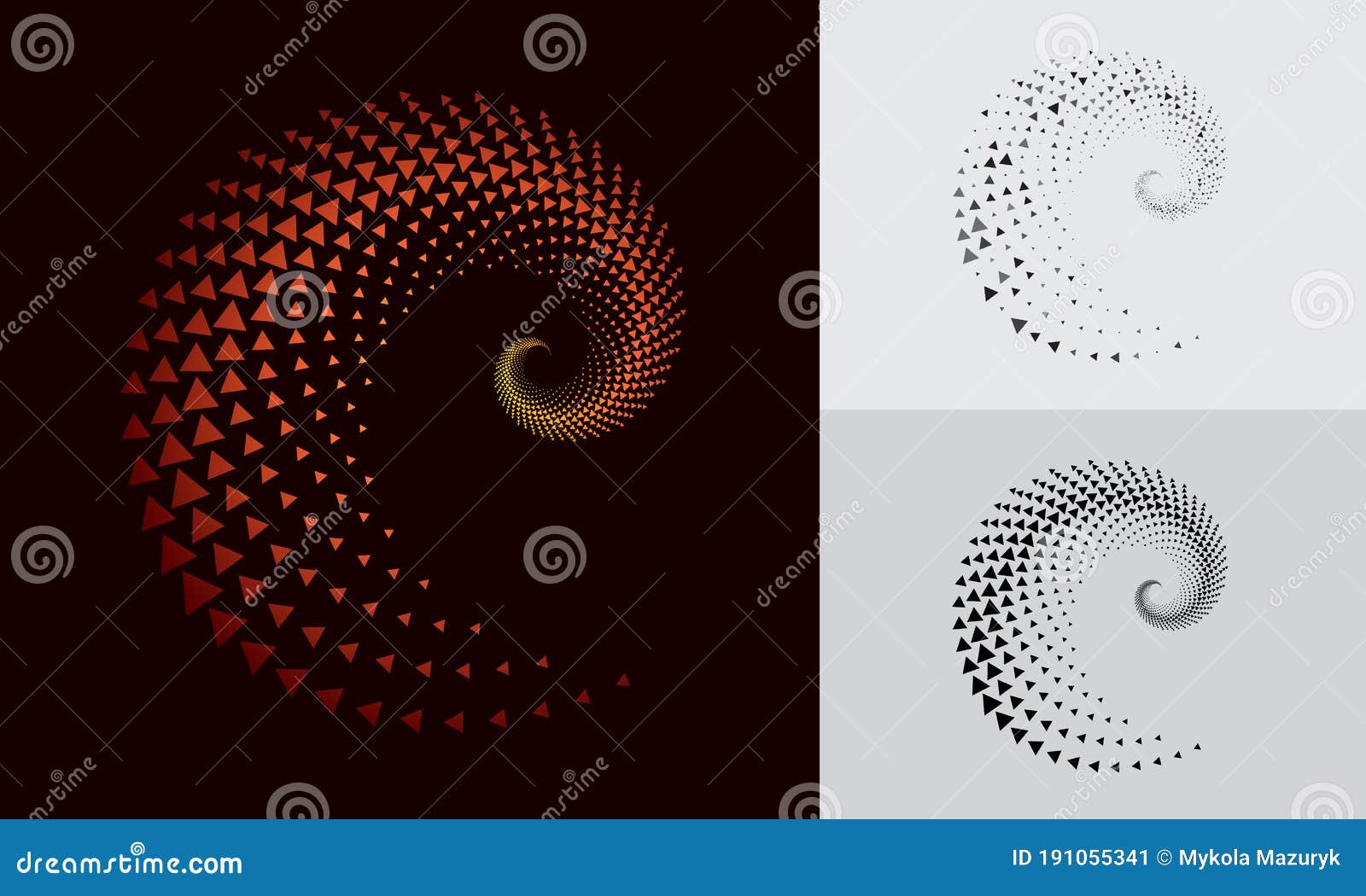Abstract Halftone Swirl Pattern in Differents Color Stock Vector ...