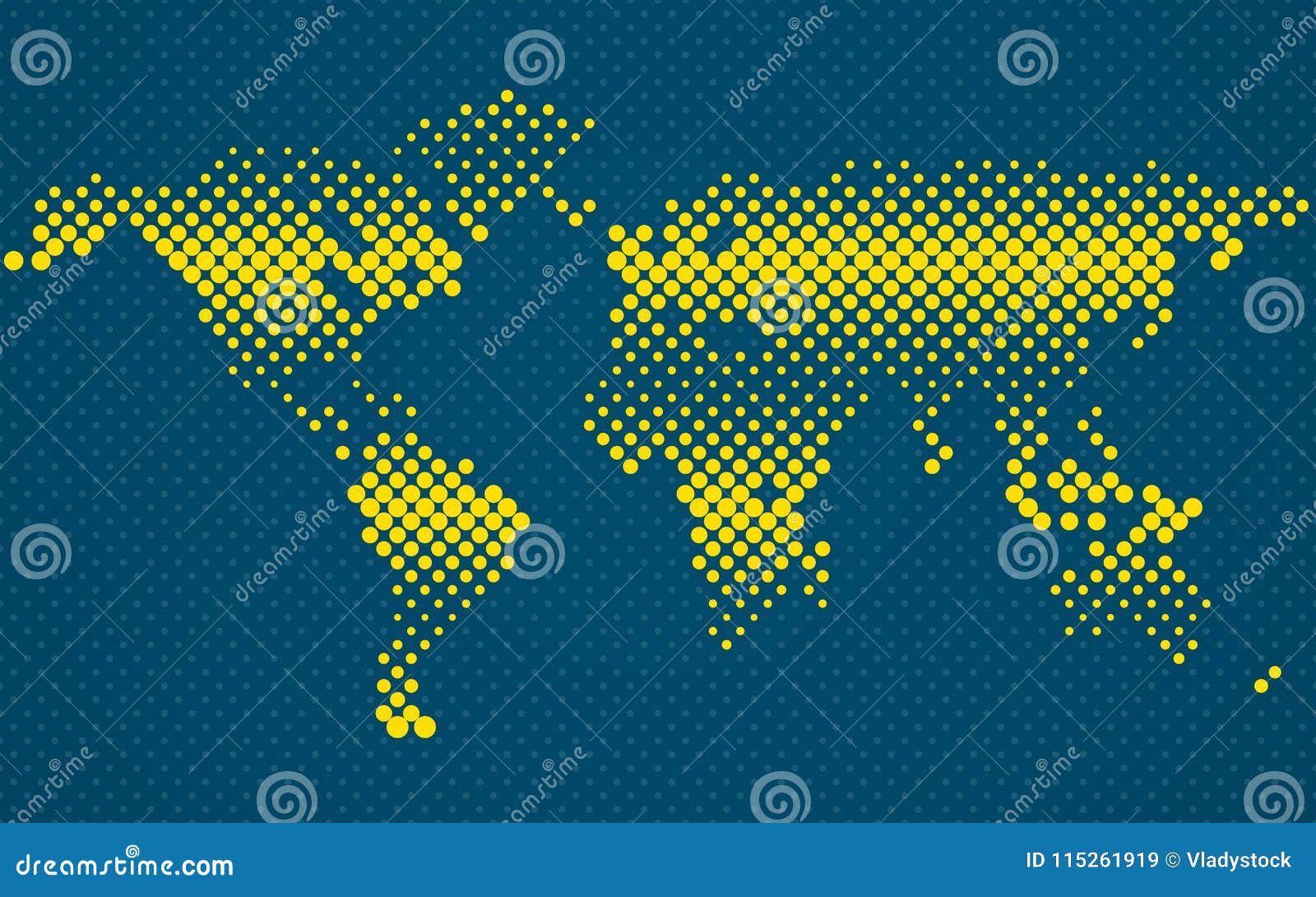 Abstract Halftone World Map Stock Illustration - Illustration of design ...