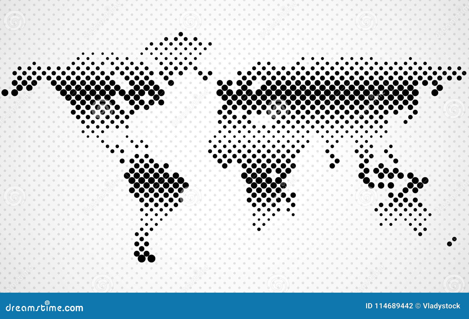 Abstract Halftone World Map. Dotted Map Stock Vector - Illustration of ...