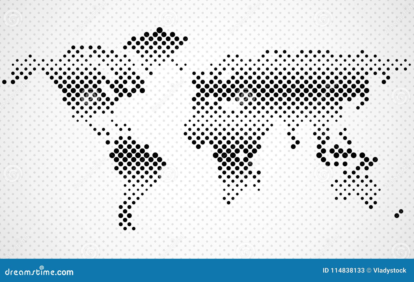 Abstract Halftone World Map. Dotted Map Stock Vector - Illustration of ...