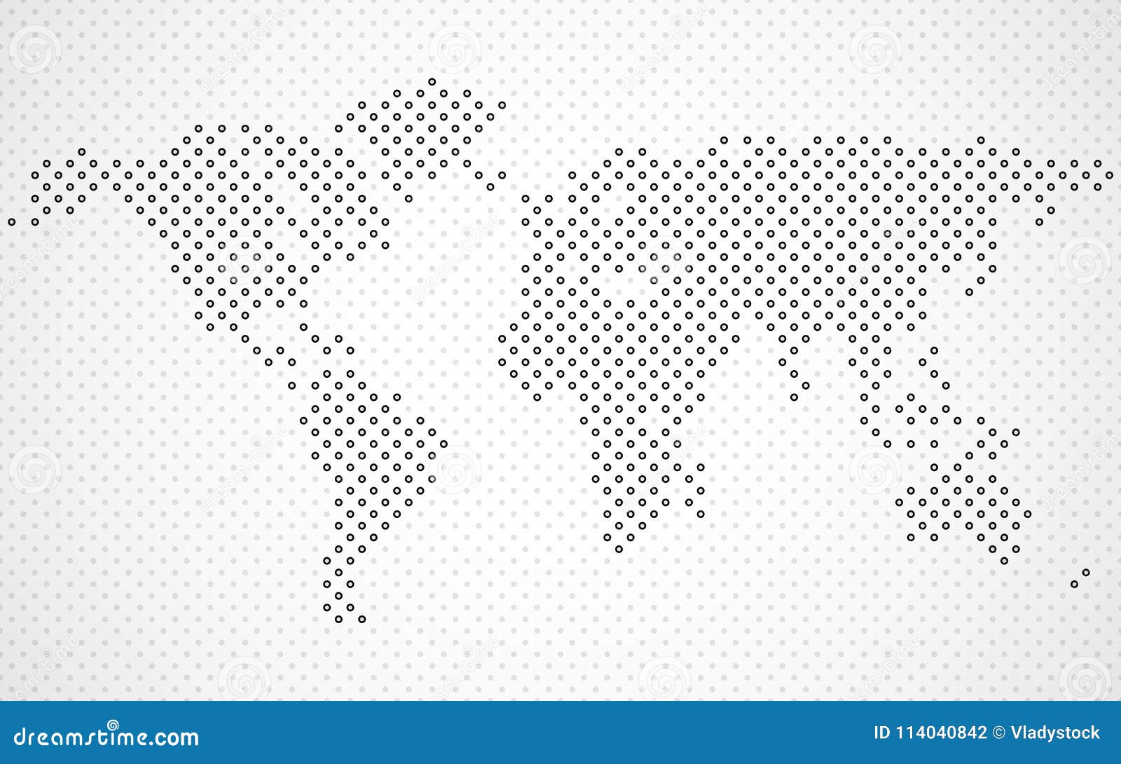 Abstract Halftone World Map Stock Vector - Illustration of circular ...