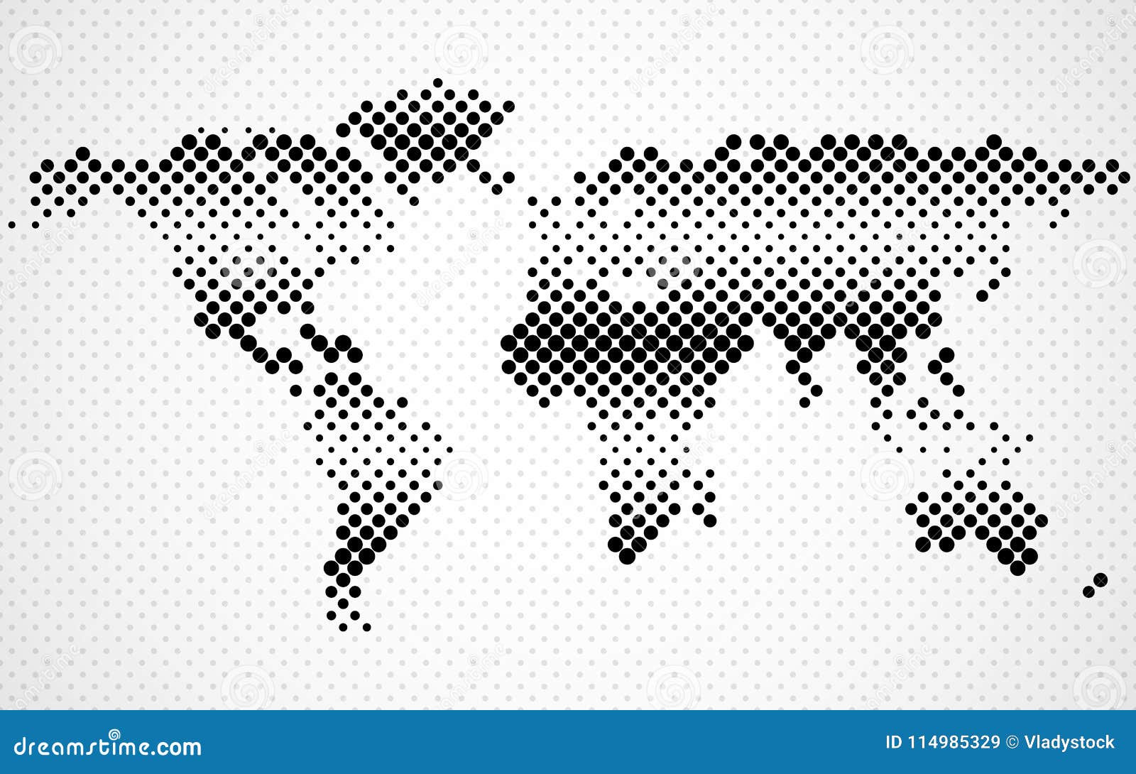 Abstract Halftone World Map. Dotted Map Stock Vector - Illustration of ...