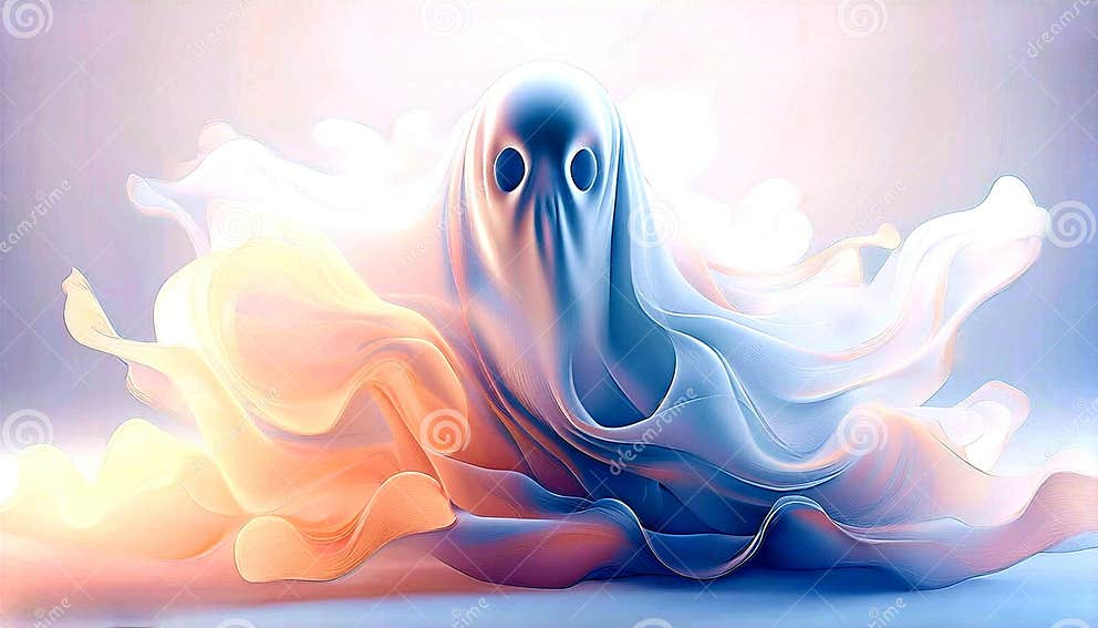 An Abstract Halloween Ghost Stock Illustration - Illustration of pink ...