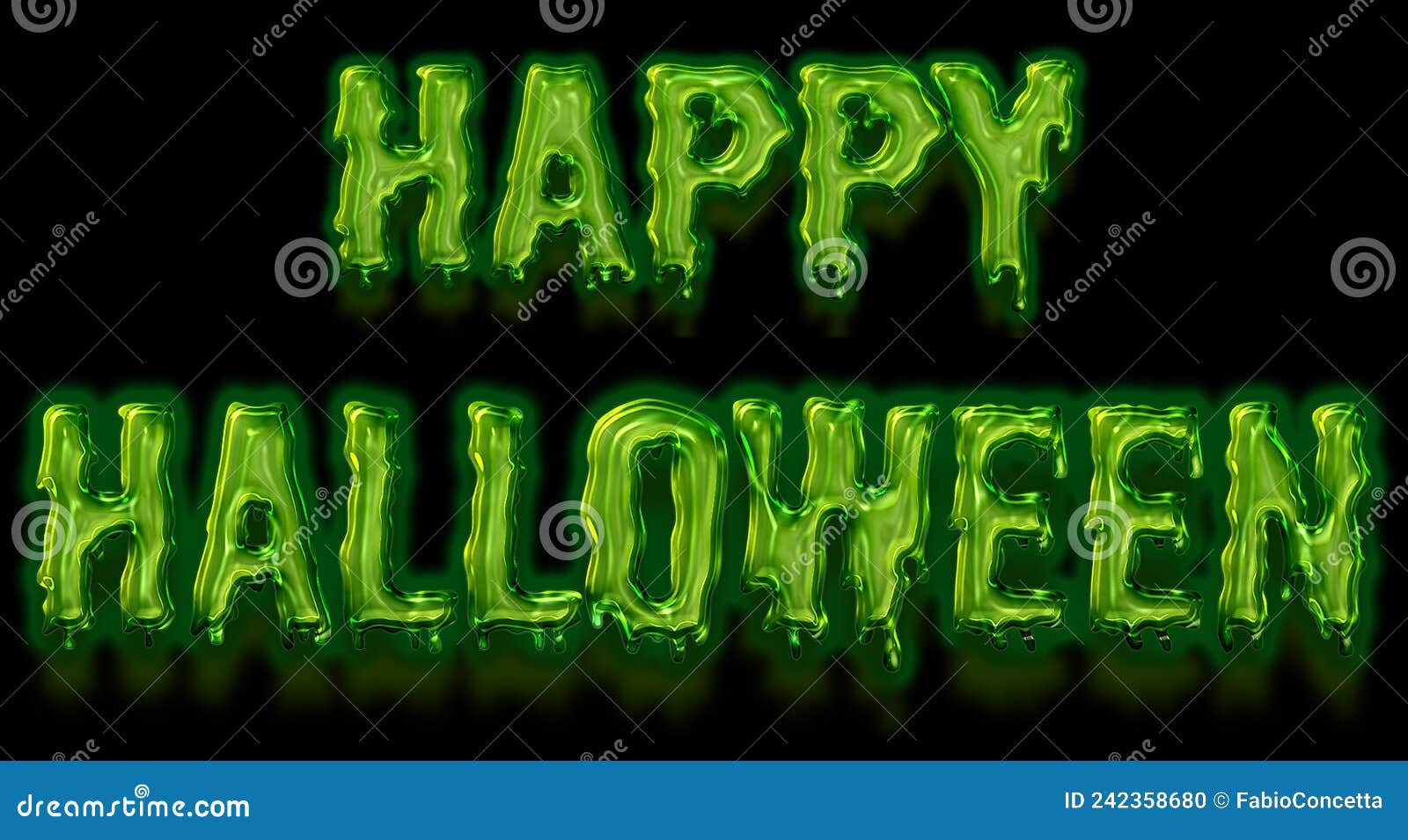 Abstract Halloween Horror Slime Effect Text Stock Illustration ...