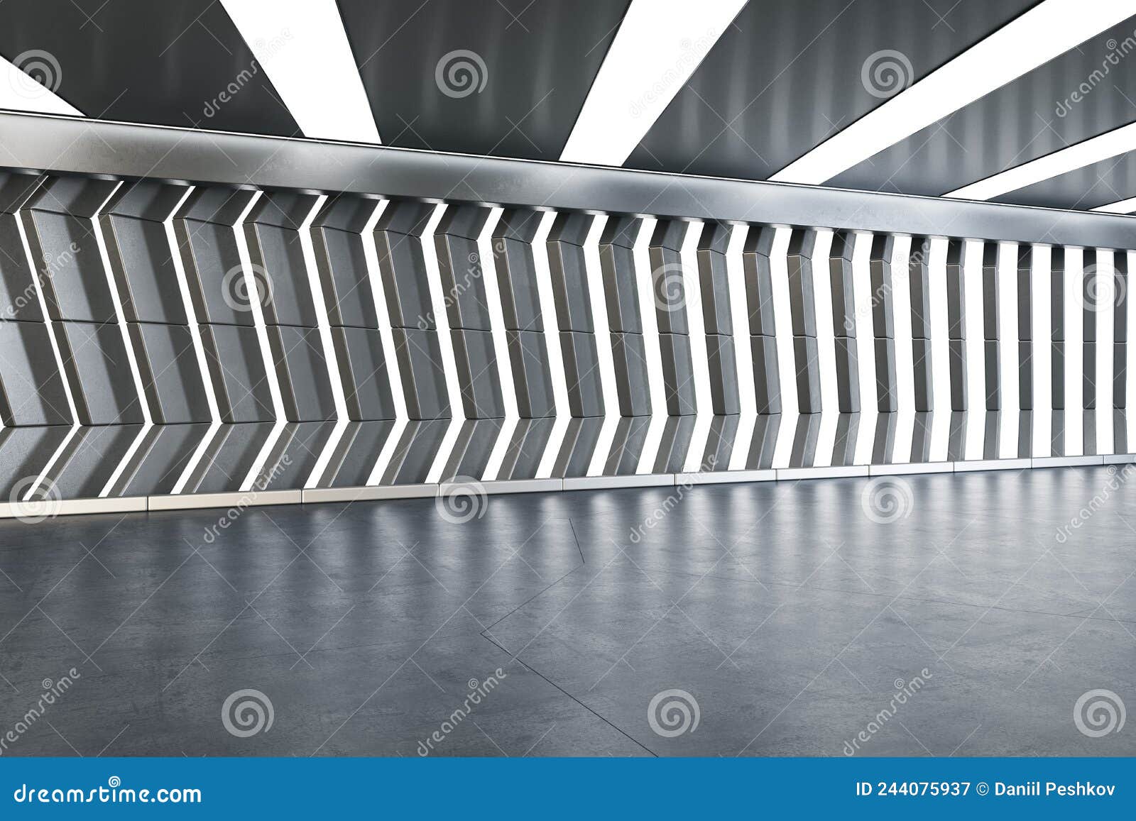 Abstract Hallway Interior with Designer Wall. Design and Style Concept ...