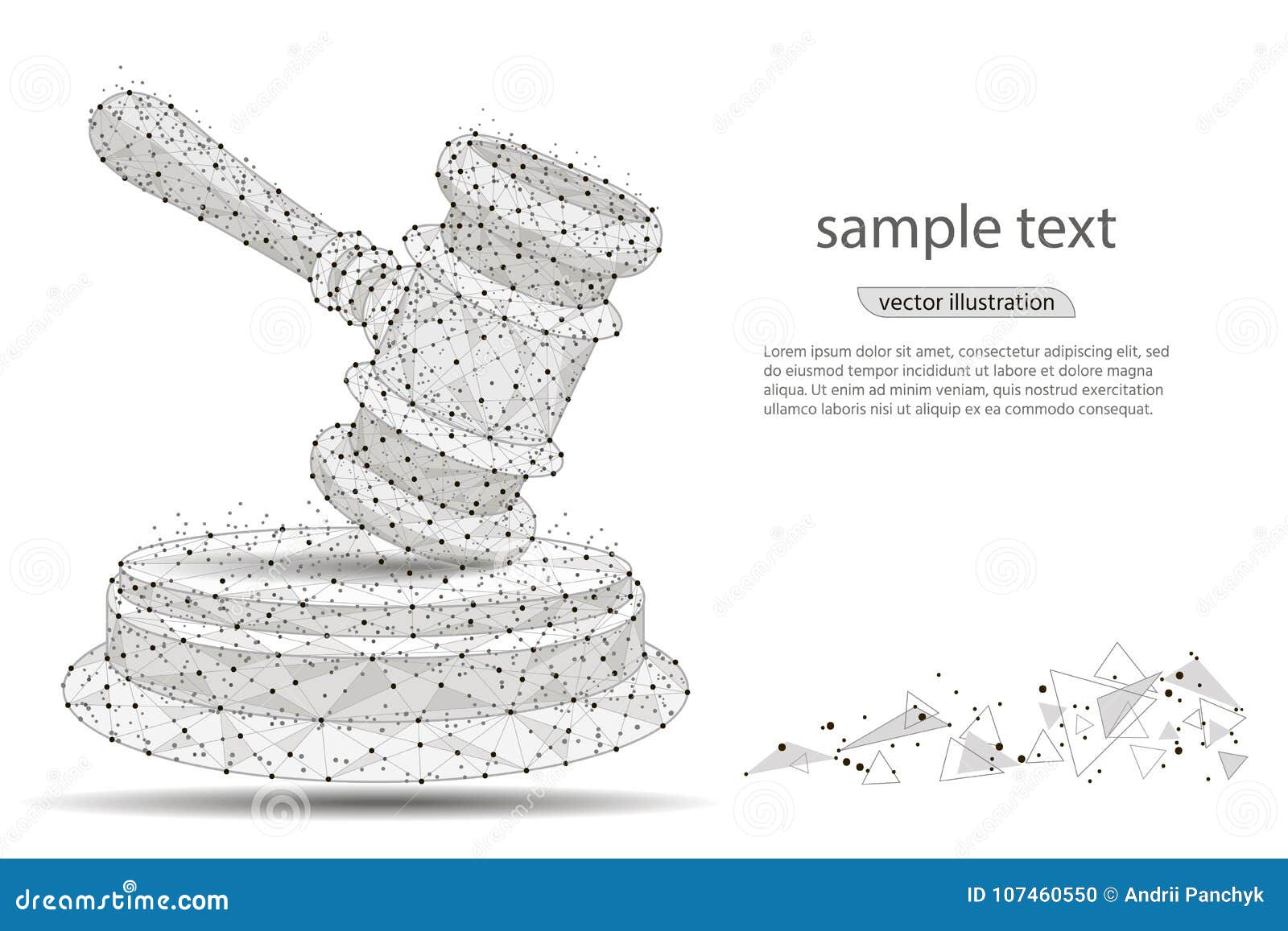 Abstract Hammer Design of a Judge, in the Form of Lines and Dots on a ...