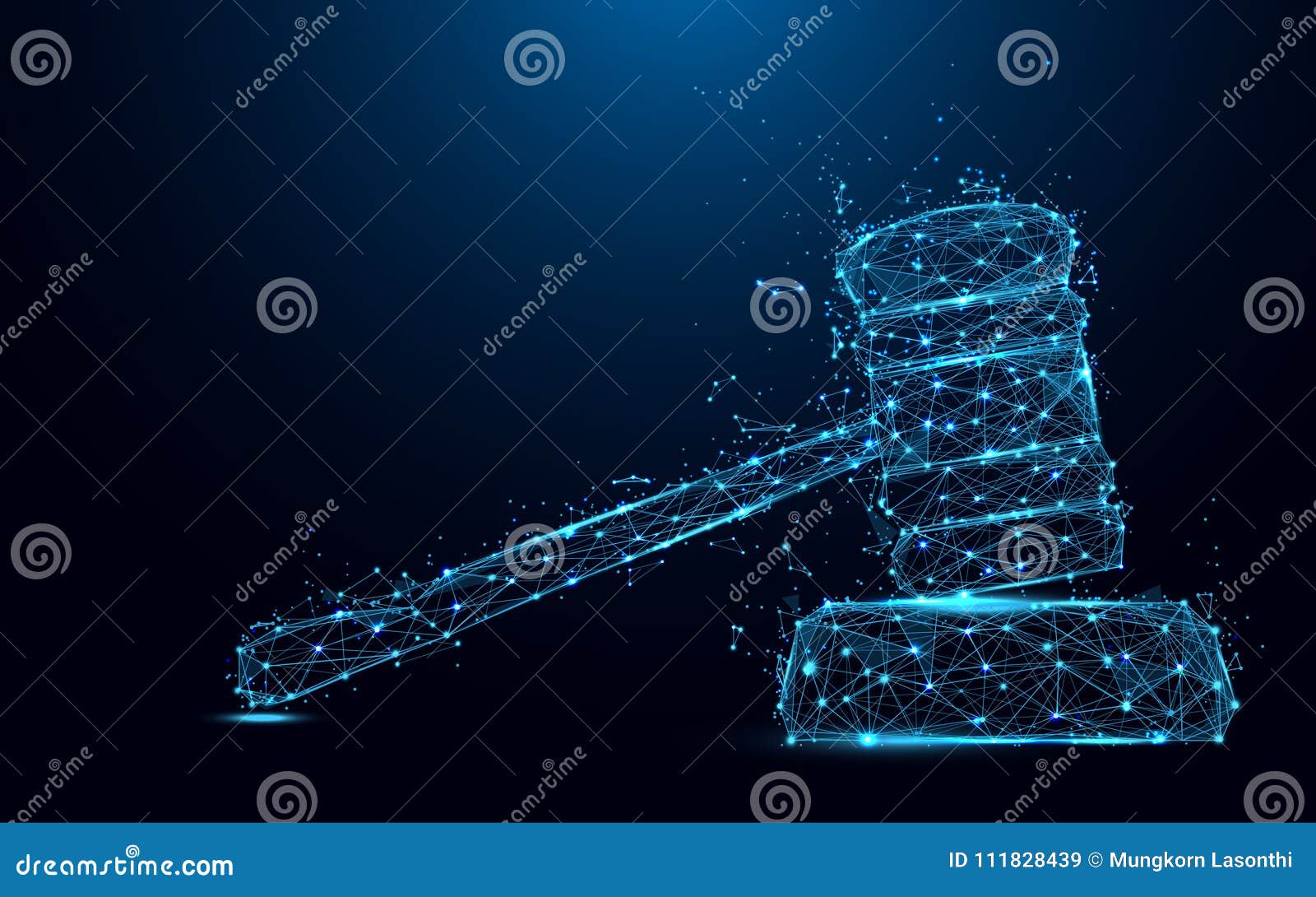 Abstract Hammer Judge Form Lines and Triangles, Point Connecting ...